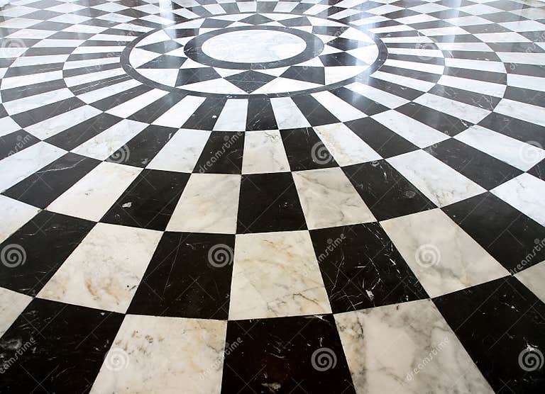 Black and White Checkered Marble Floor Pattern Stock Photo - Image of ...