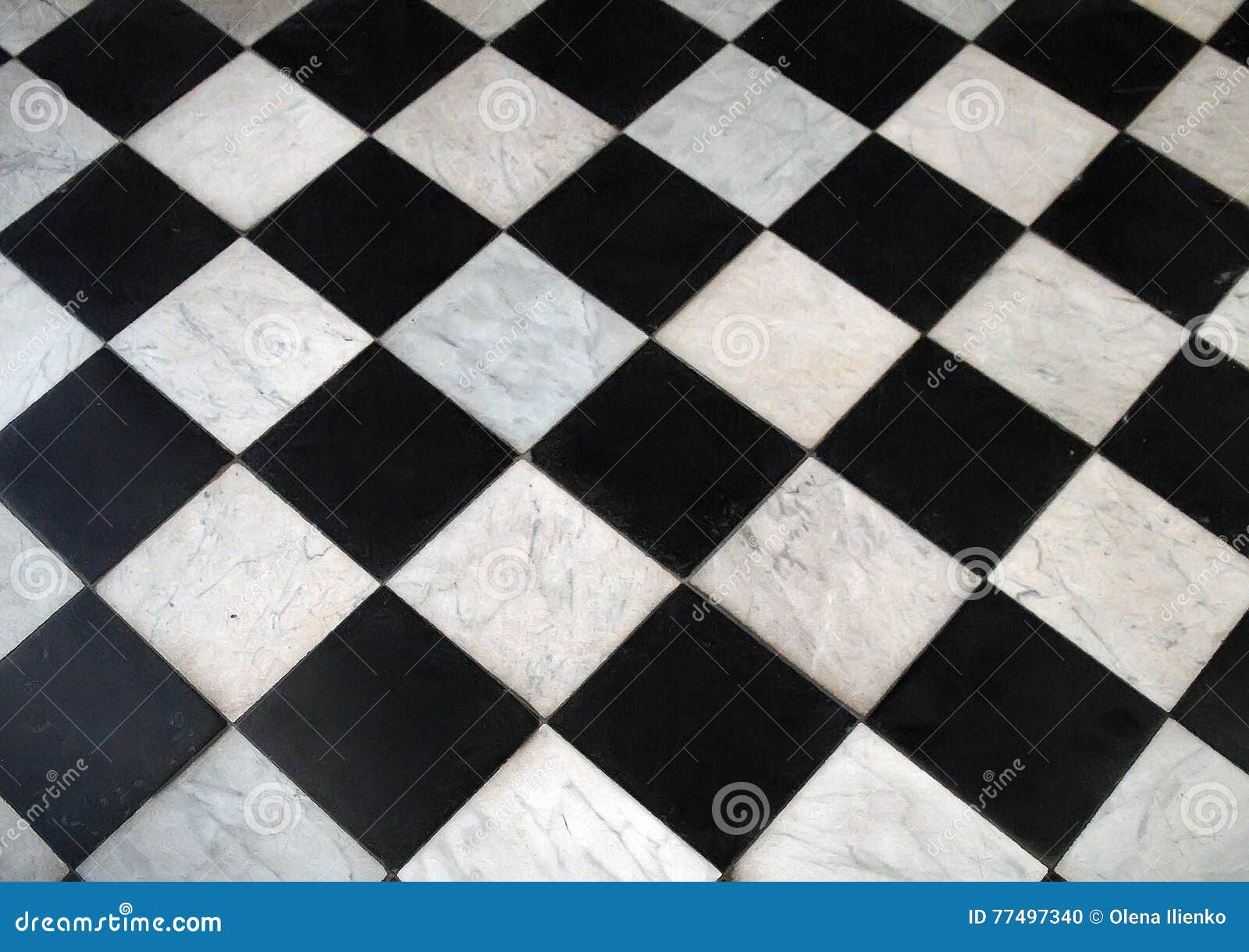 Black and White Checkered Marble Floor Pattern Stock Photo - Image of ...