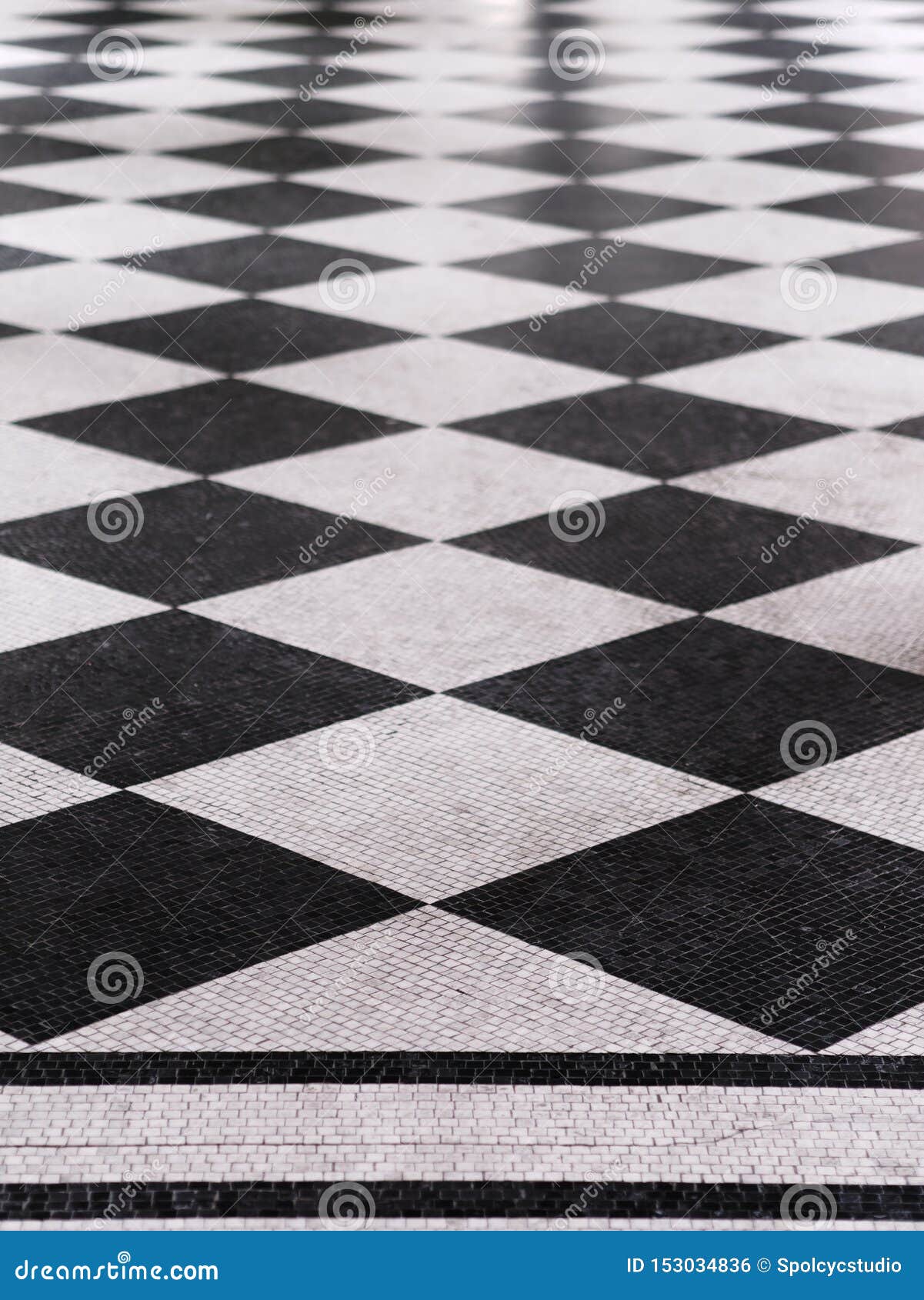 Black and White Checkered Marble Floor Pattern Stock Photo - Image of ...