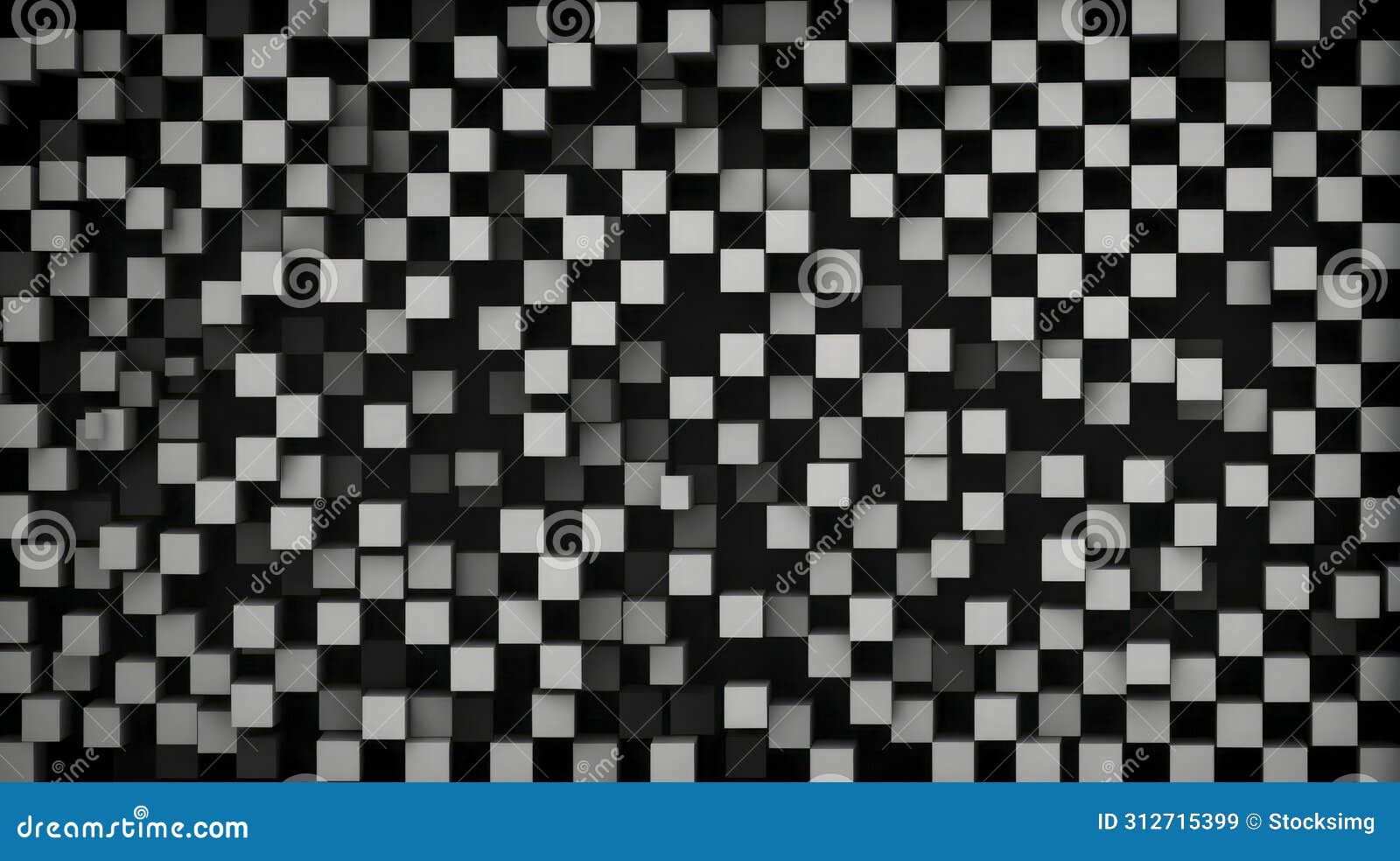 A Black and White Checkered Pattern with Squares of Different Sizes ...