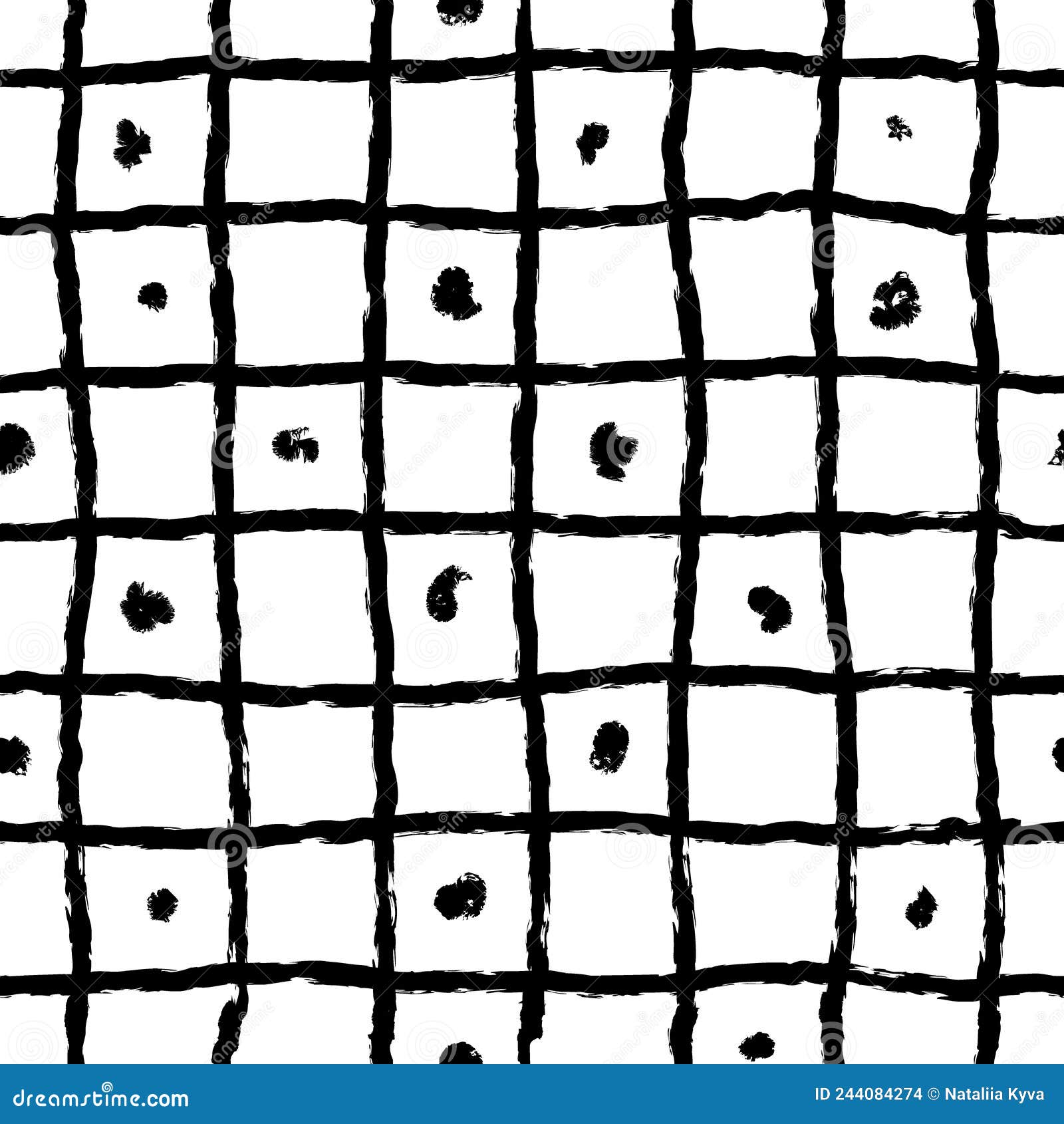 Black and White Checkered Seamless Pattern Stock Vector - Illustration ...