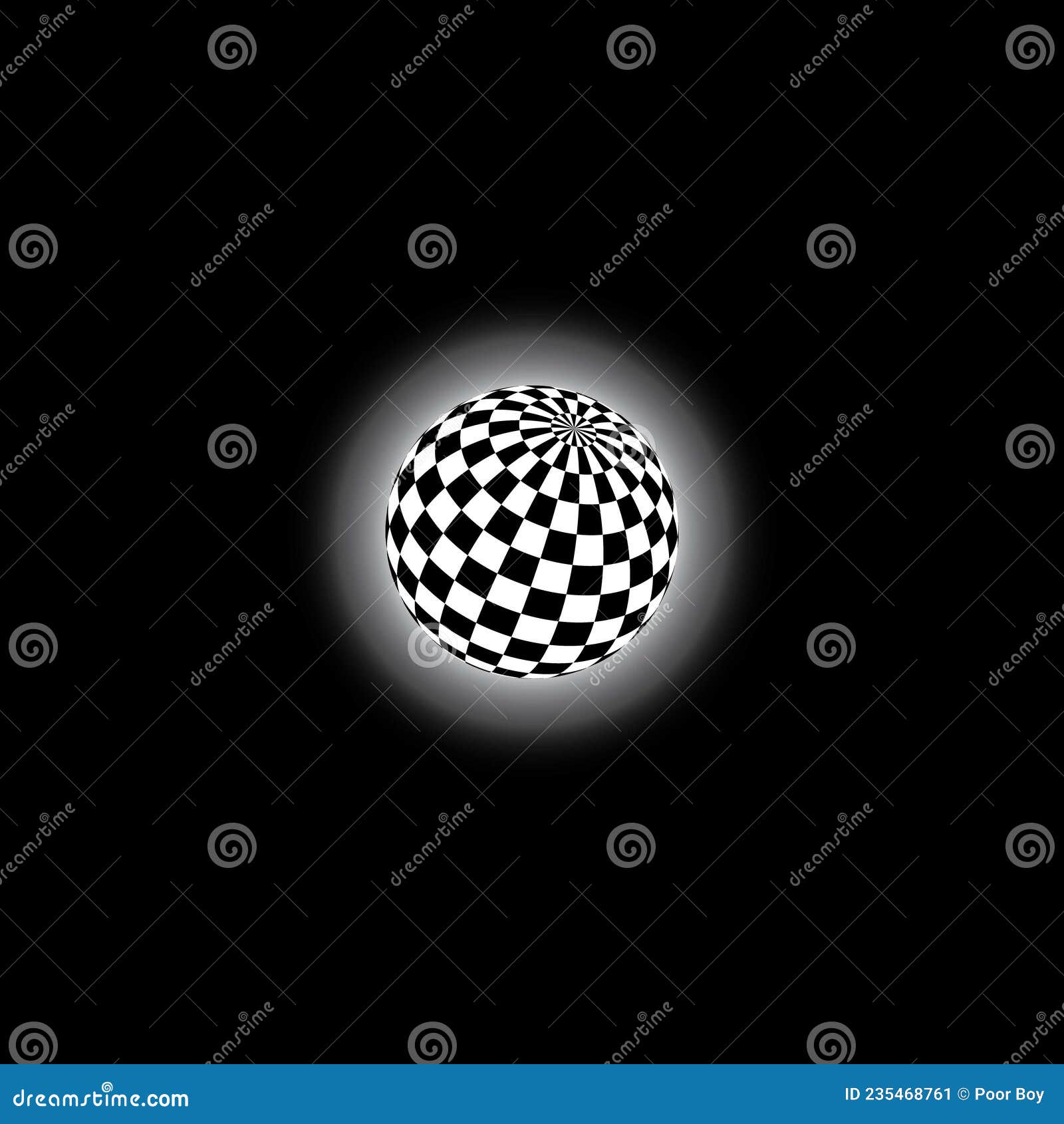A Black and White Checkered Sphere in Vector Format. Stock Vector ...