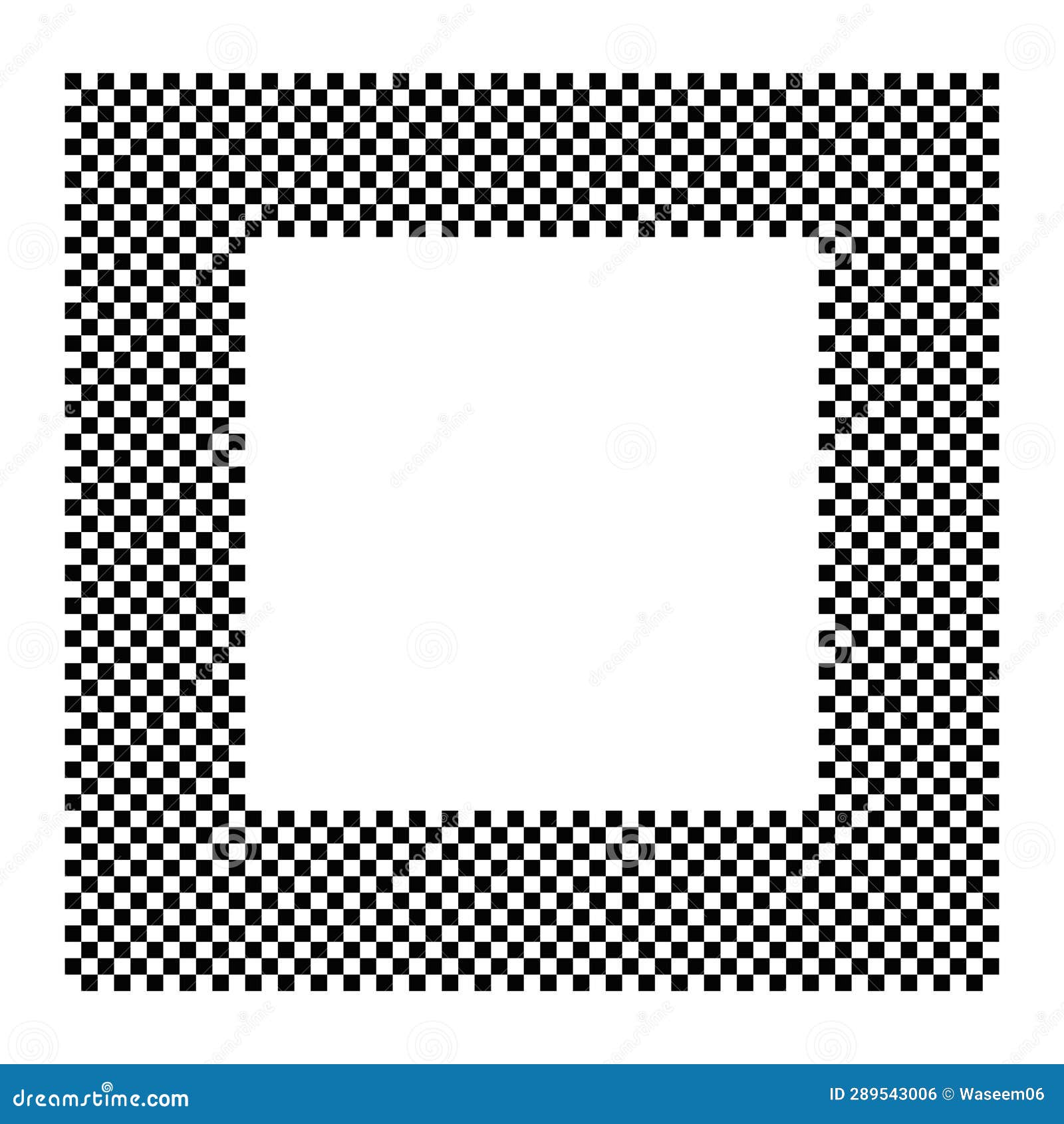 Black and White Checkered Squares Frame. Vector Illustration Stock ...
