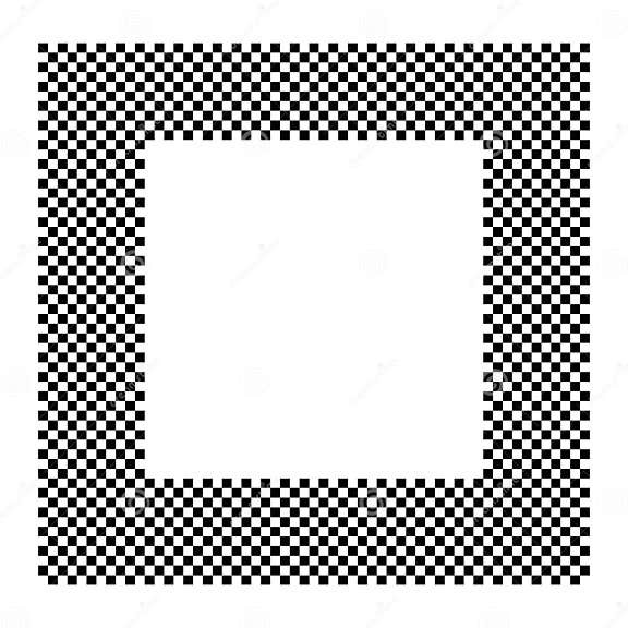 Black and White Checkered Squares Frame. Vector Illustration Stock ...
