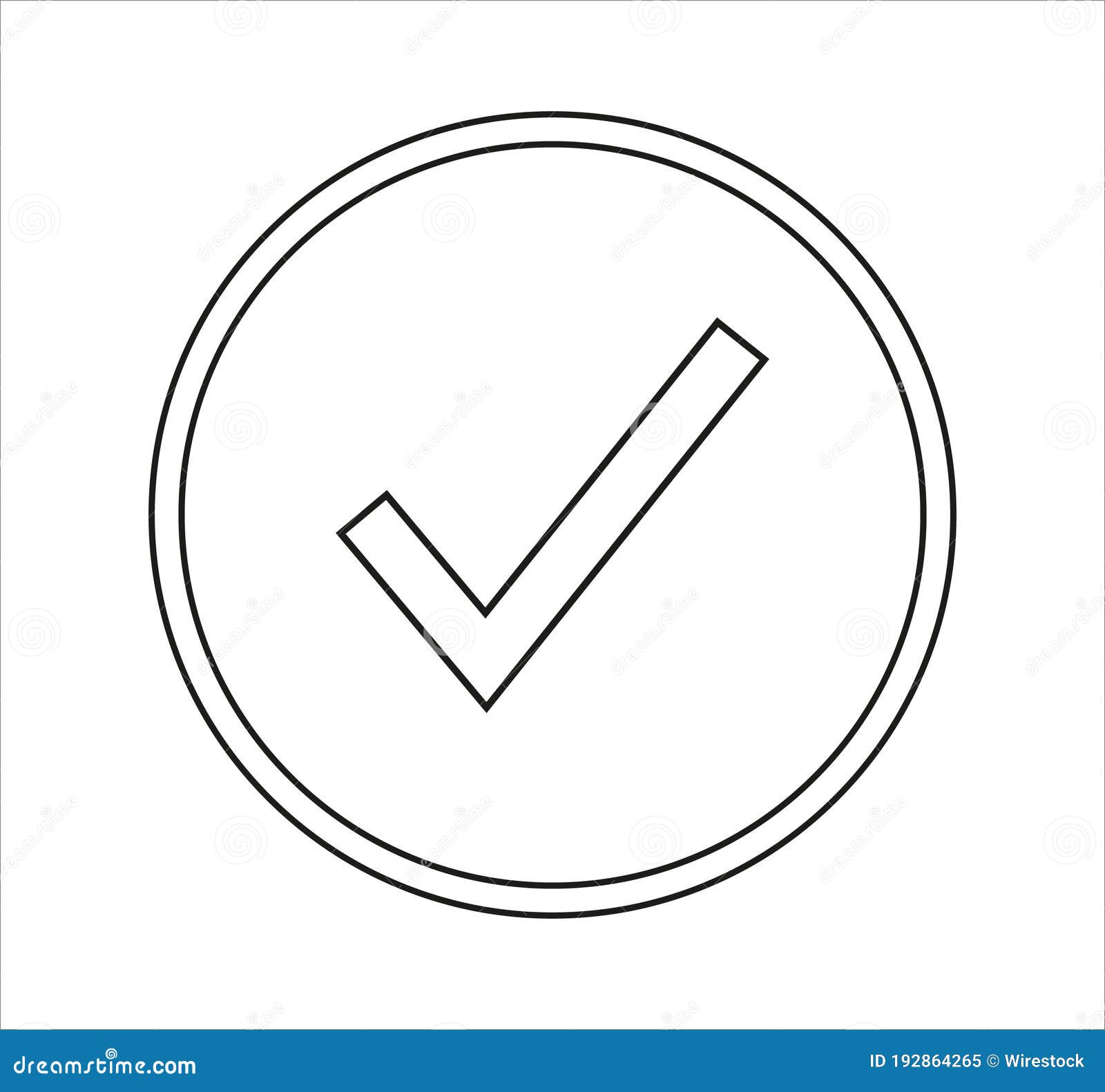 Black and White Checkmark Icon in a Circle Stock Illustration ...
