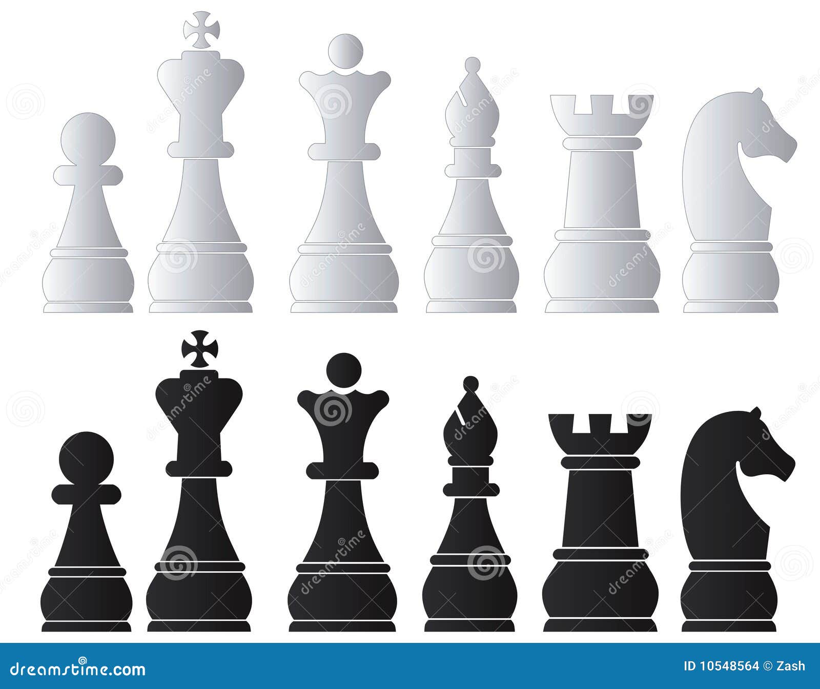 Black & White Chess Army Stock Illustration - Illustration of ...