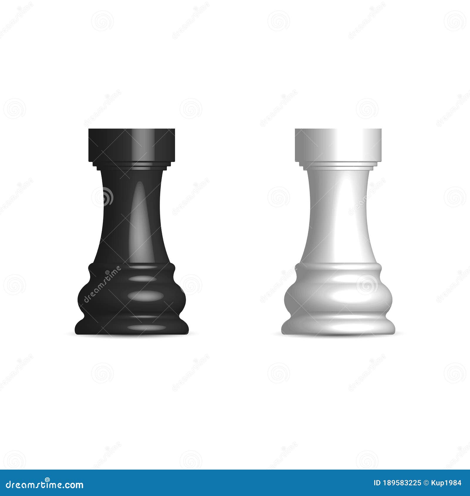 White And Black Chess Rook Cartoon Vector | CartoonDealer.com #29789381
