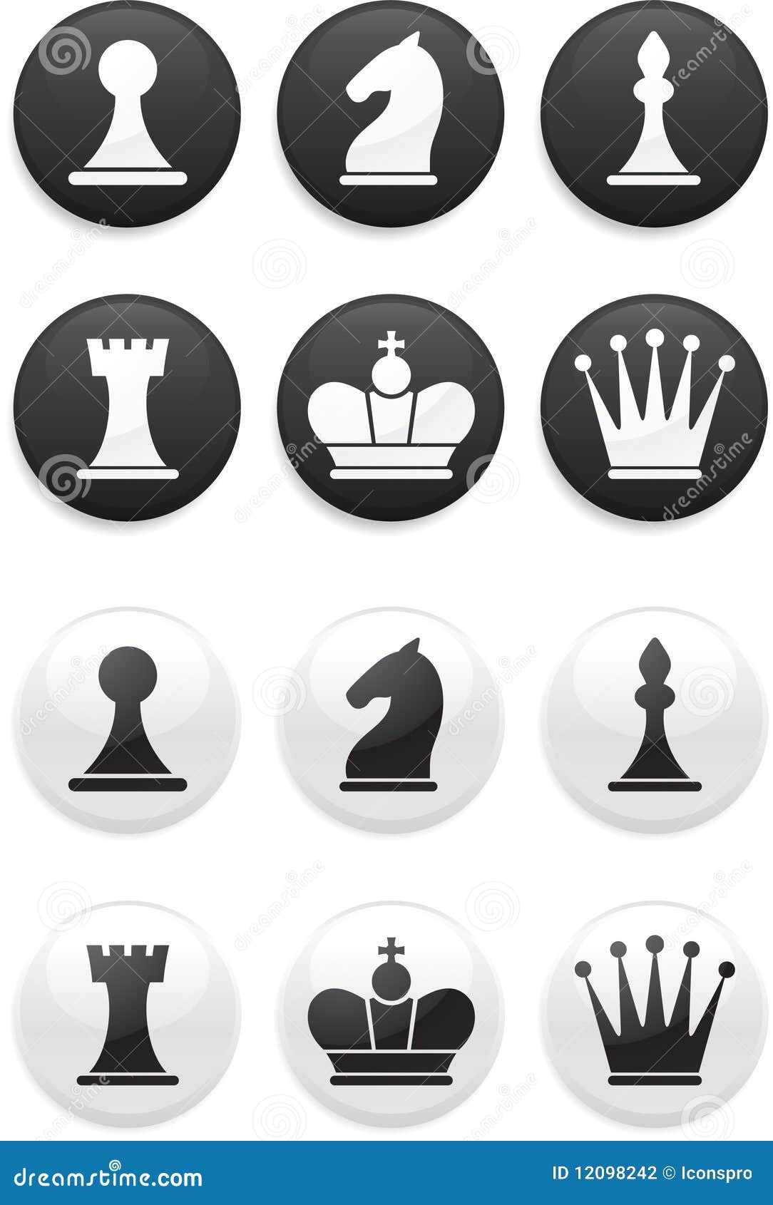 White Chess Pieces Stickers Collection. Set Of Chess Labels Vector ...