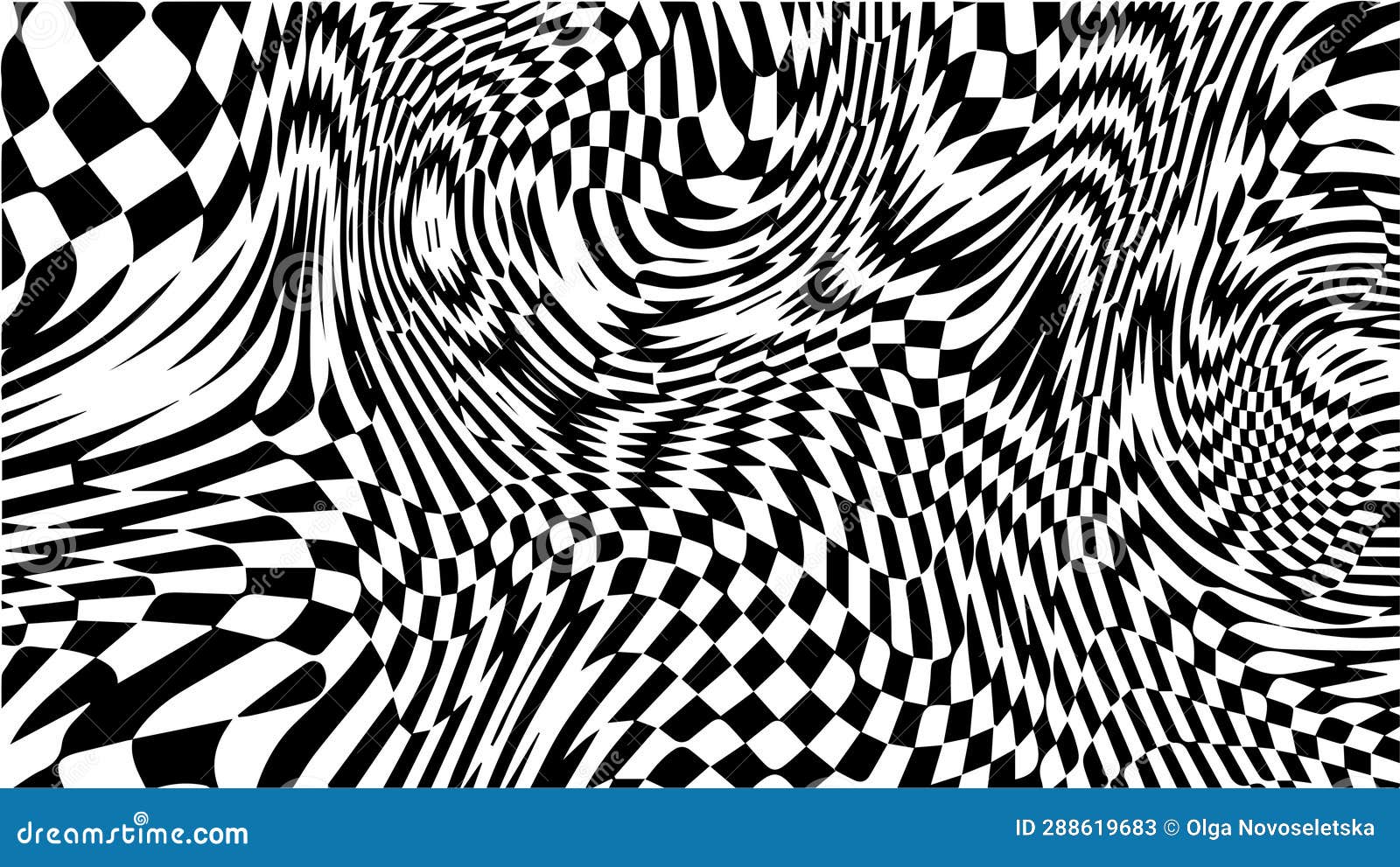 Black and White Chess Wave Pattern. Checker Board Swirl Background ...