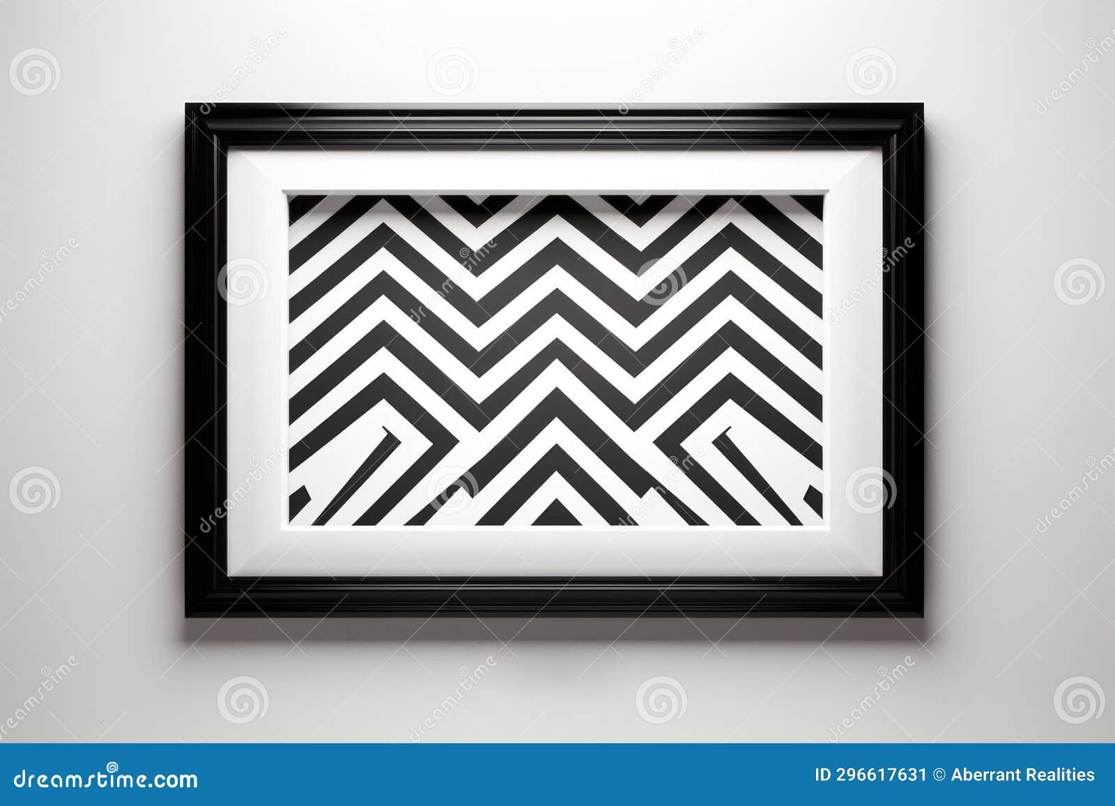 A Black and White Chevron Pattern in a Frame Stock Illustration ...