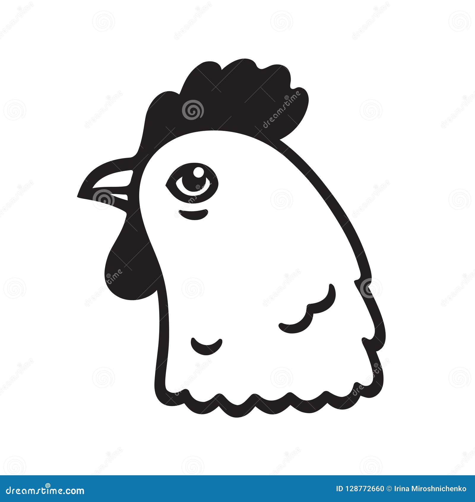 Black and White Chicken Head Stock Vector - Illustration of bird ... Black and White Chicken Head Stock Vector - Illustration of bird ...