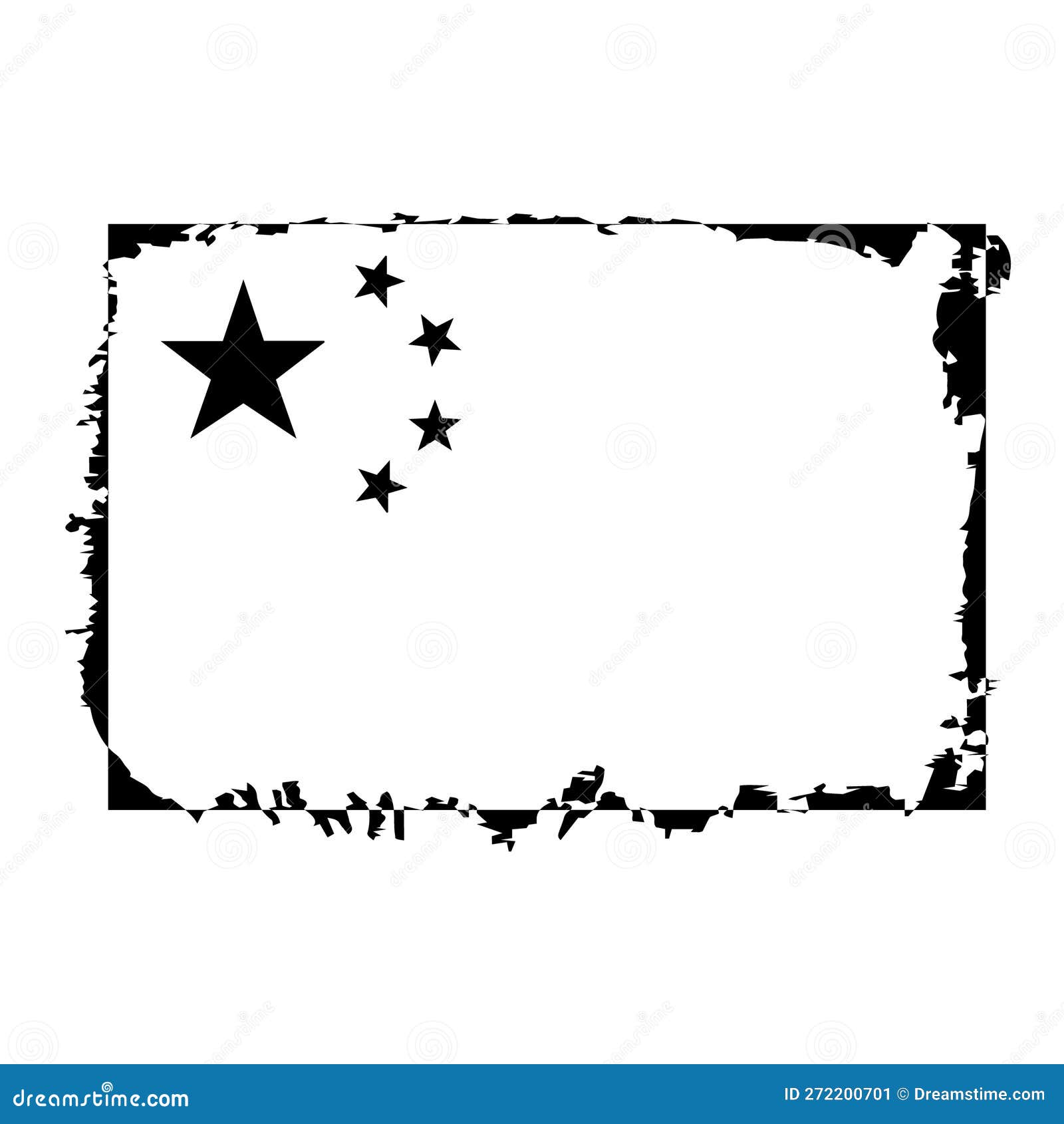 Black and white China Flag stock vector. Illustration of handwriting ...