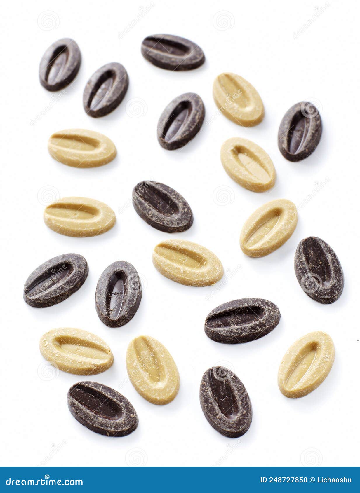 Black and White Chocolate Particles, on a White Background Stock Photo ...