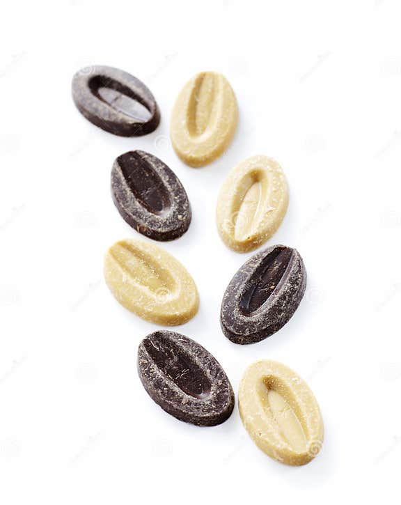 Black and White Chocolate Particles, on a White Background Stock Photo ...