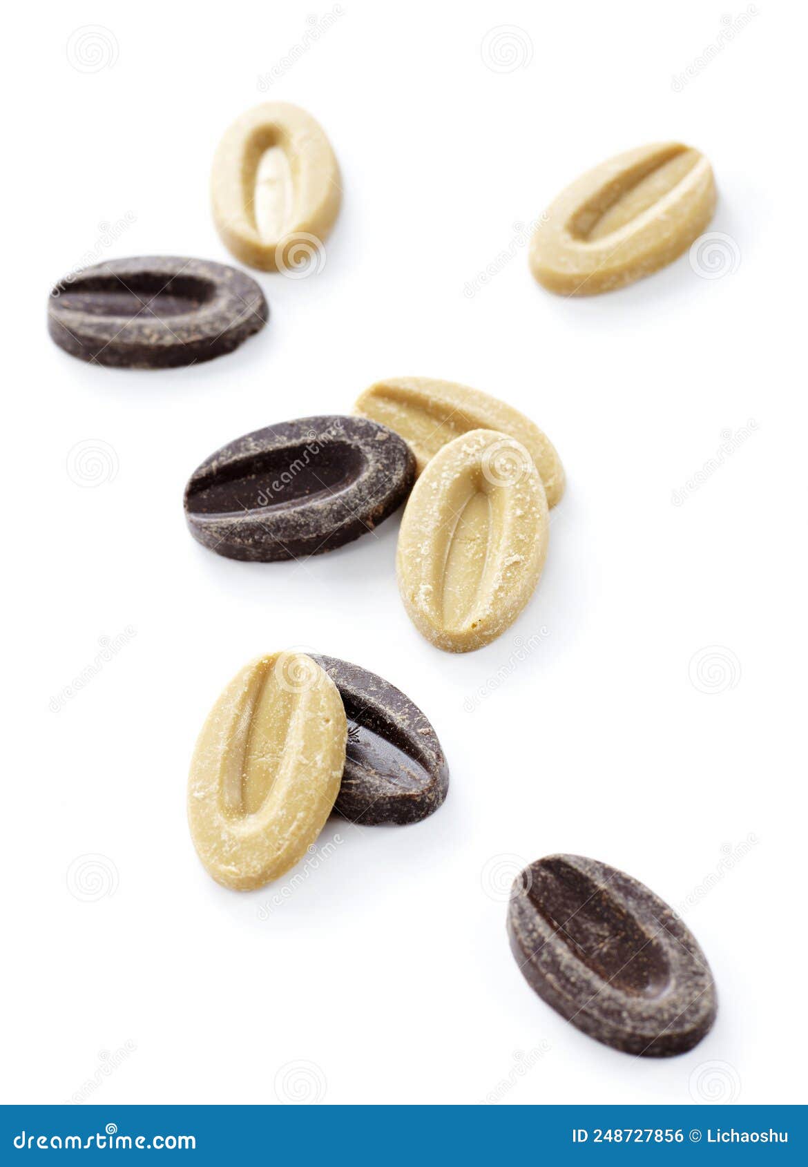 Black and White Chocolate Particles, on a White Background Stock Photo ...