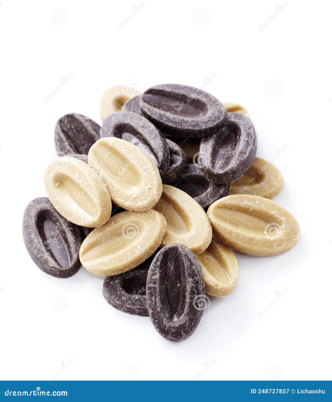 Black and White Chocolate Particles, on a White Background Stock Image ...