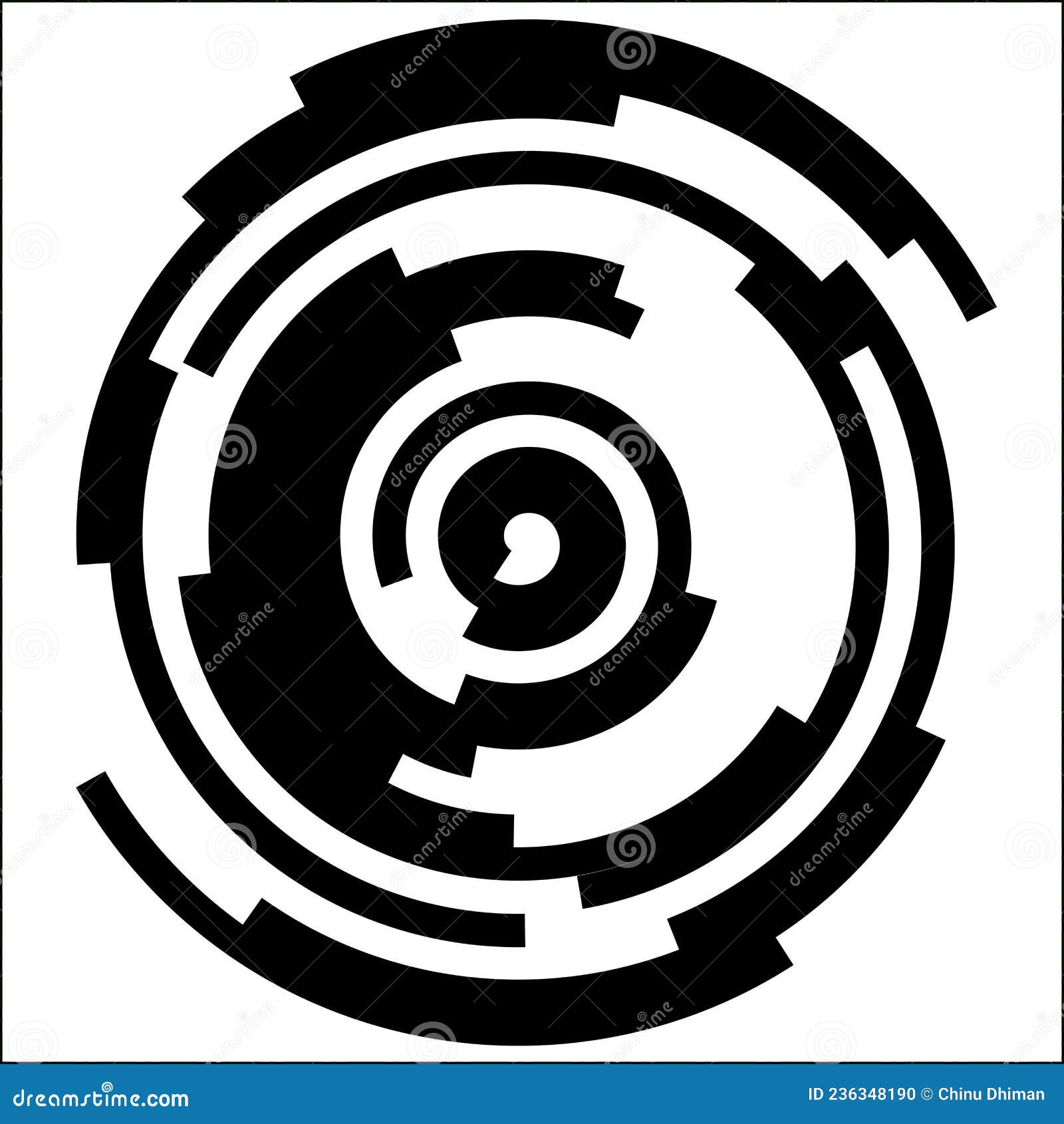 Black and White Circle Design Patterns Vector Stock Vector ...