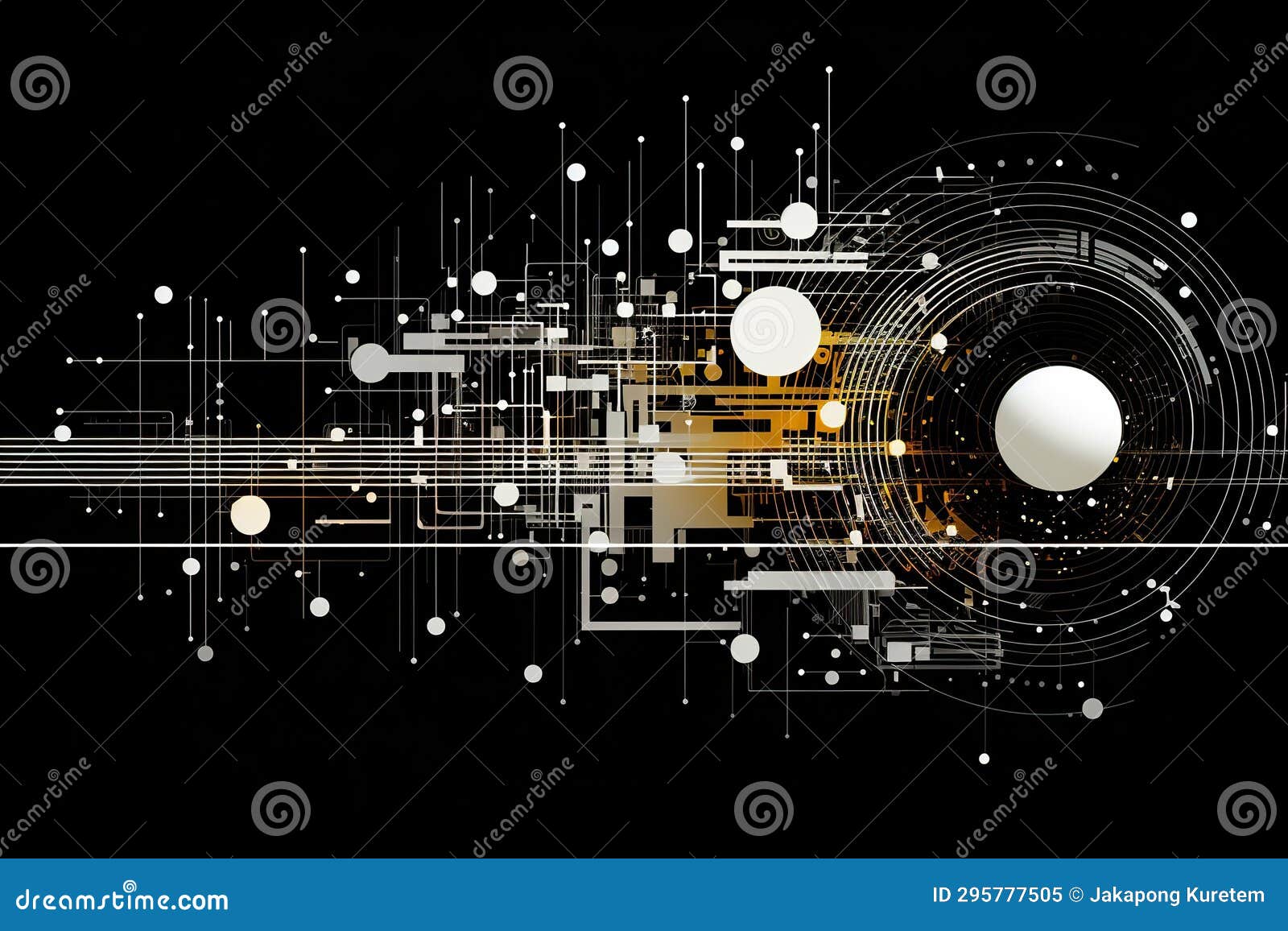 The Black and White Circle Design, in the Style of Technological Design ...