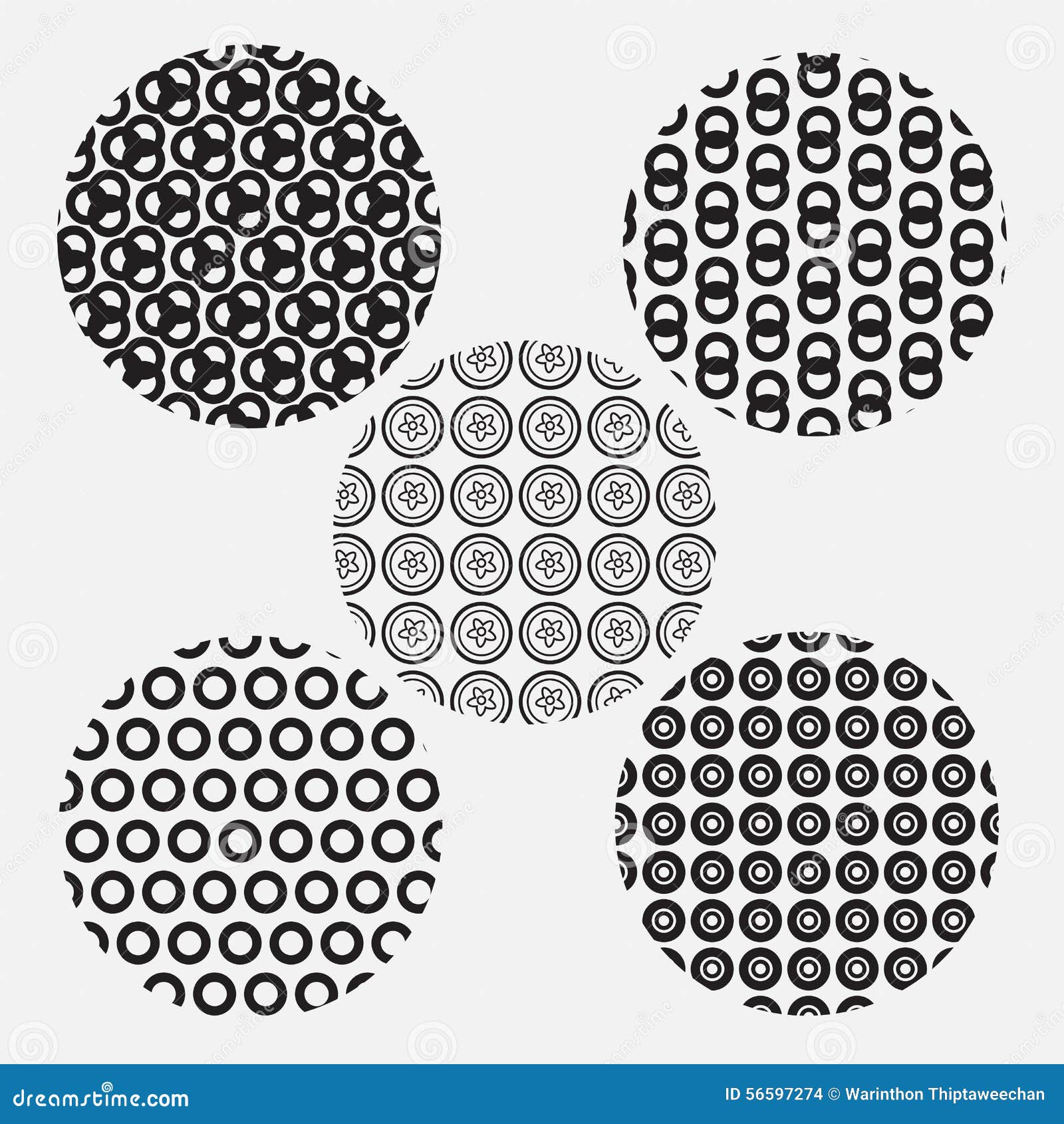 Black and White Circle Style Pattern Stock Vector - Illustration of ...