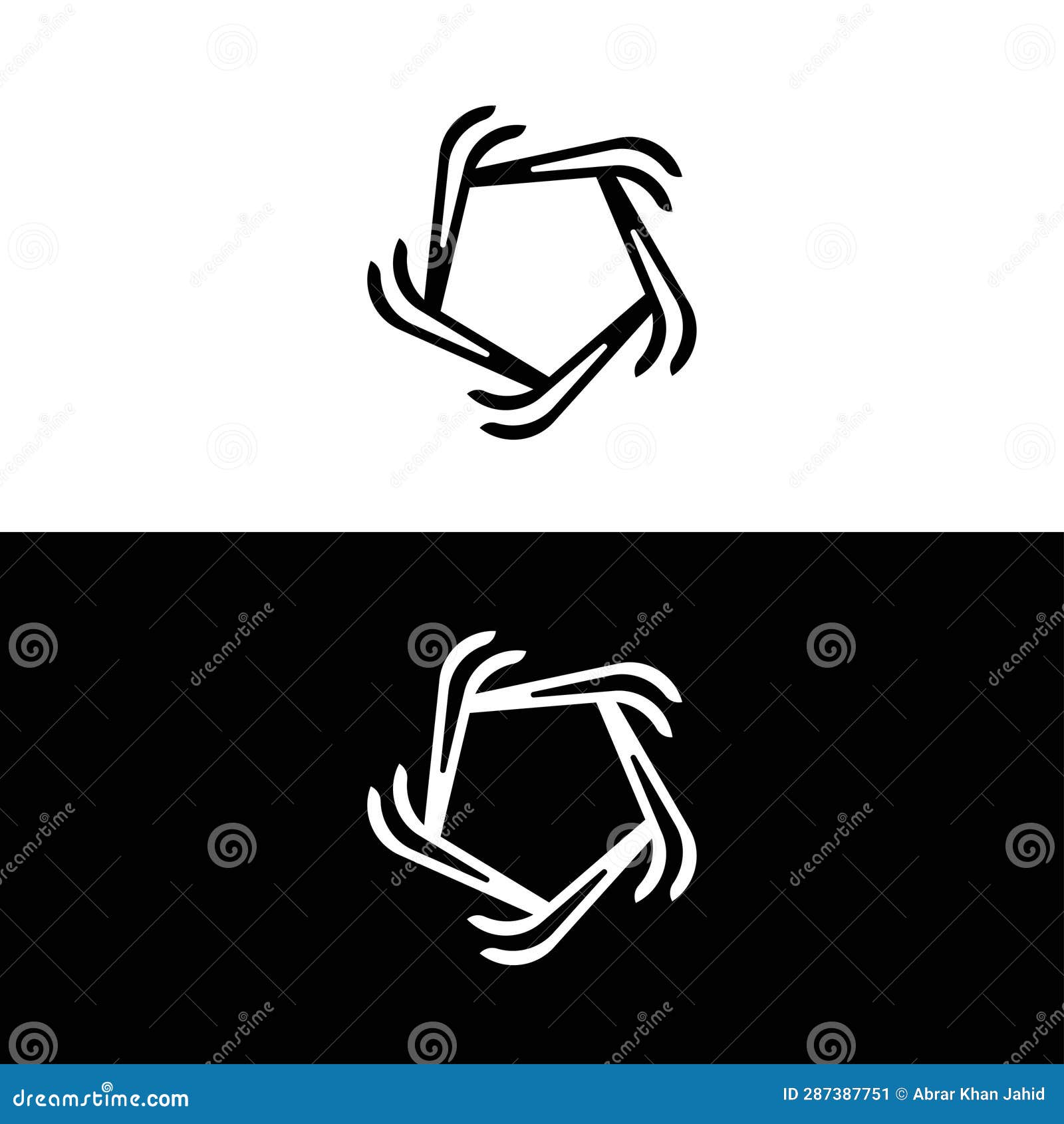 Black and White Circle Vector Logo Template Stock Vector - Illustration ...