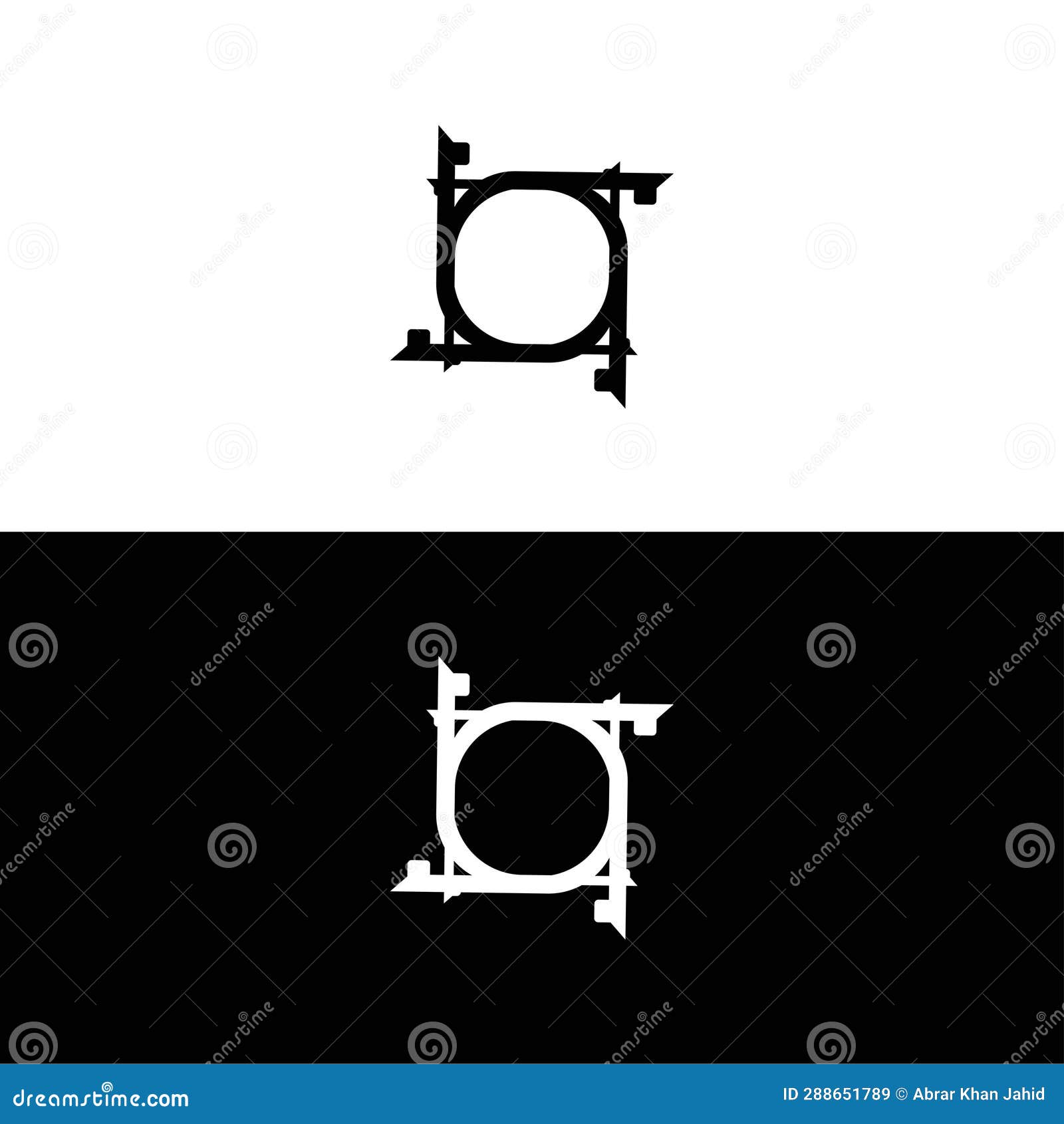 Black and White Circle Vector Logo Template Stock Illustration ...