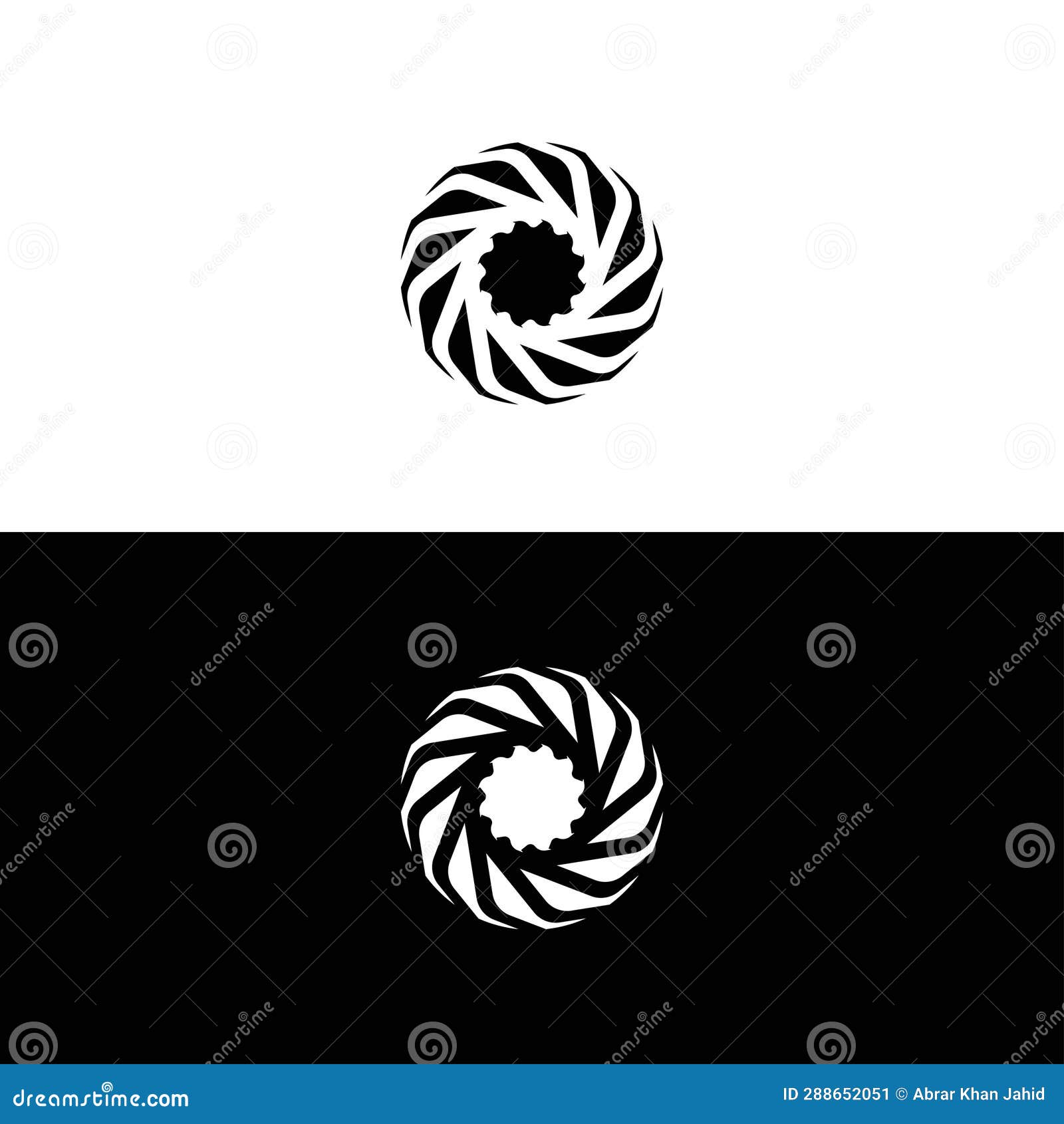 Black and White Circle Vector Logo Template Stock Illustration ...