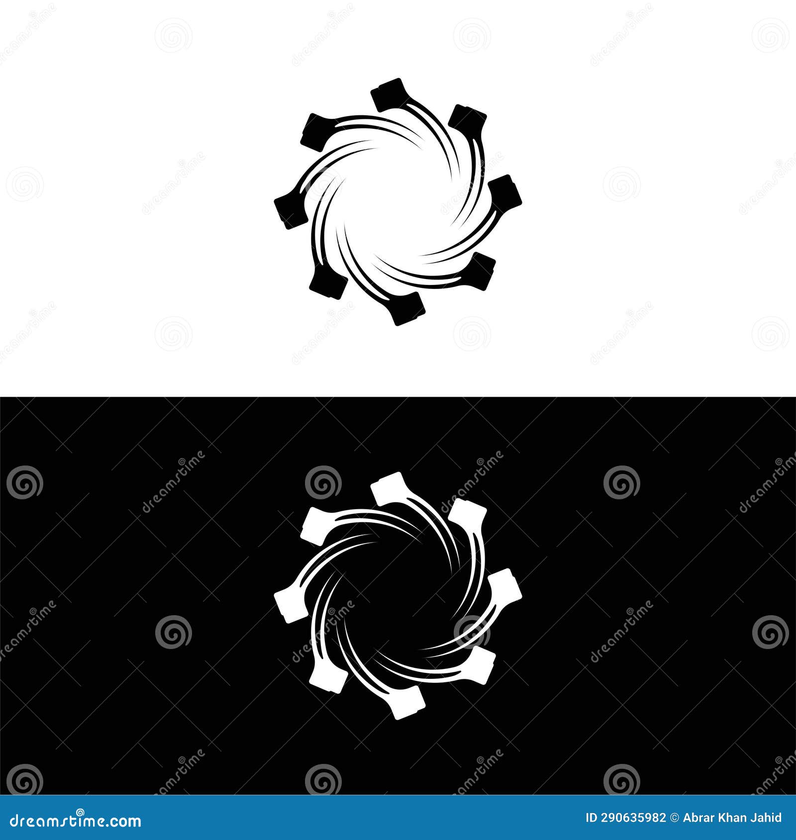 Black and White Circle Vector Logo Template Stock Vector - Illustration ...