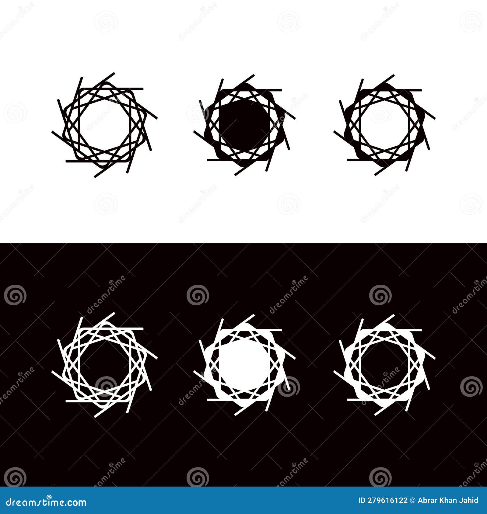 Black and White Circle Vector Logo Template Design Stock Vector ...