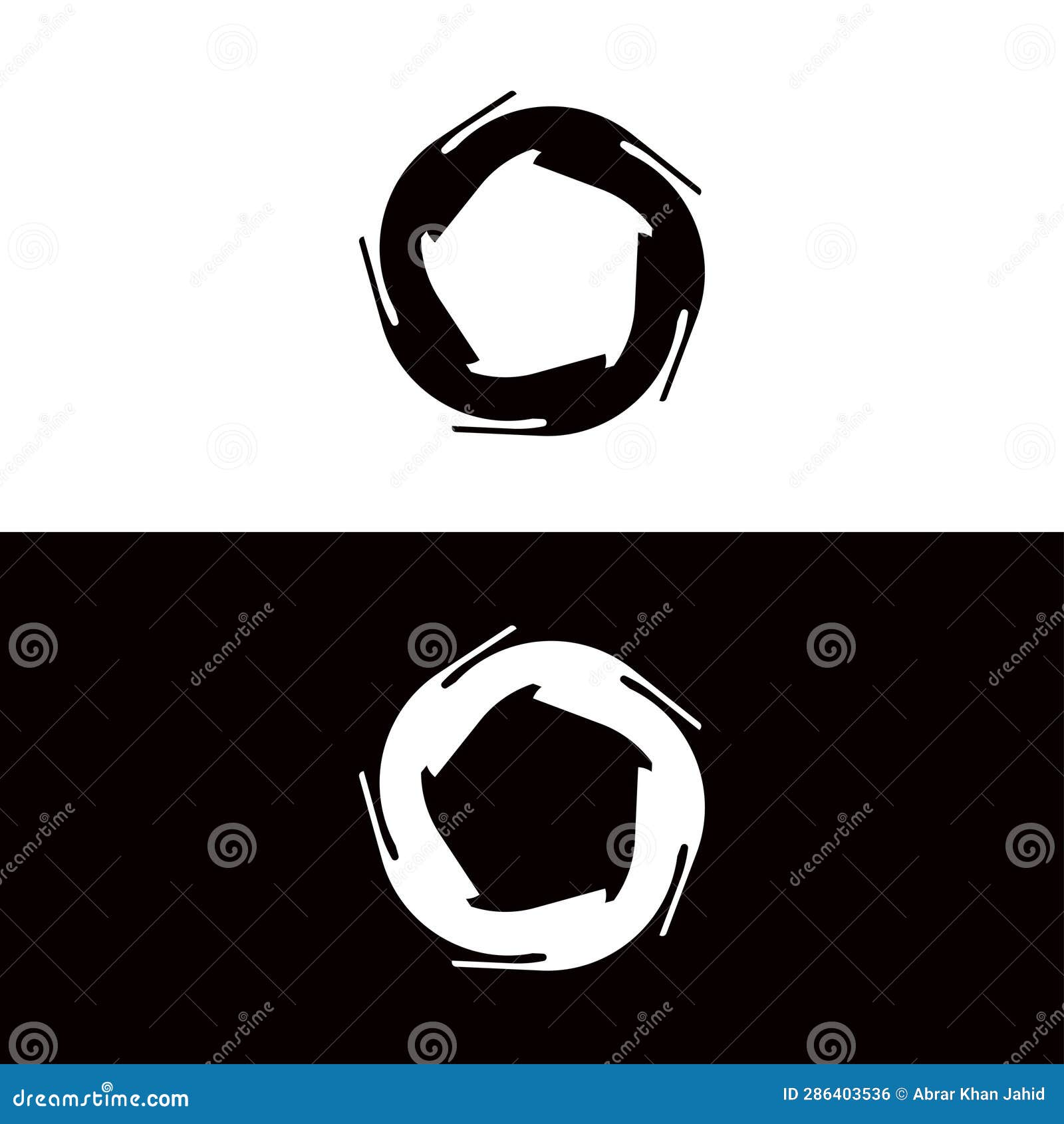 Black and White Circle Vector Logo Template Design Stock Vector ...