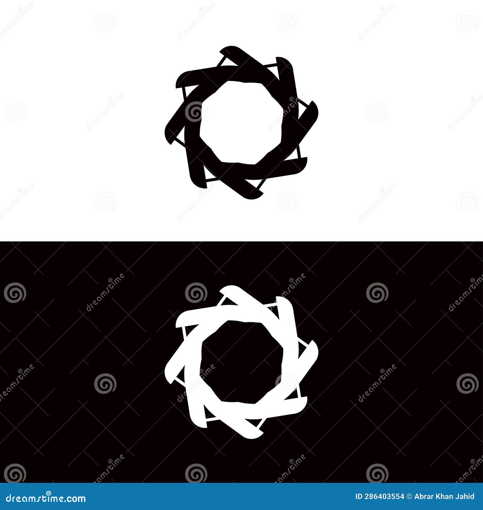 Black and White Circle Vector Logo Template Design Stock Vector ...