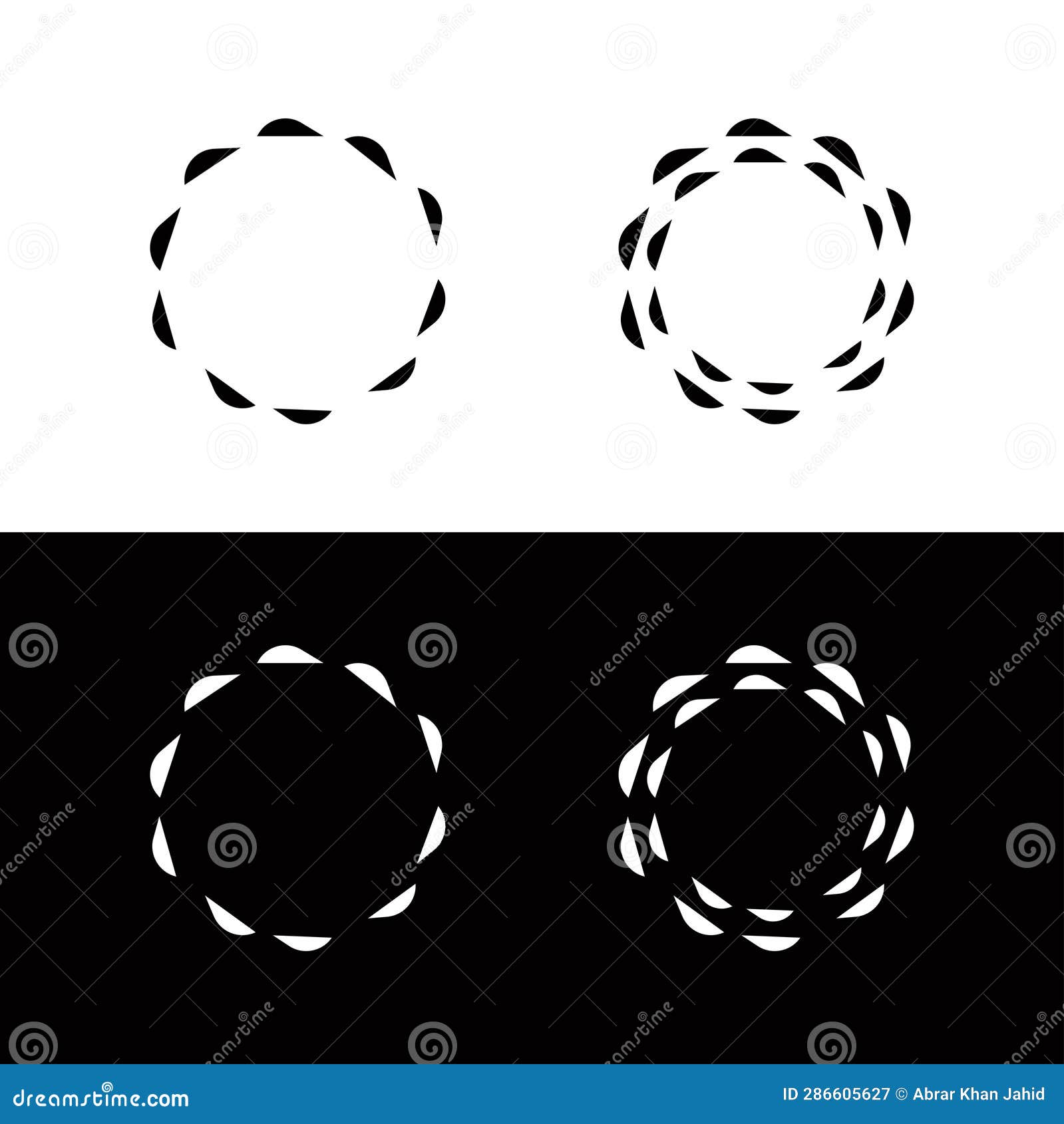 Black and White Circle Vector Logo Stock Illustration - Illustration of ...