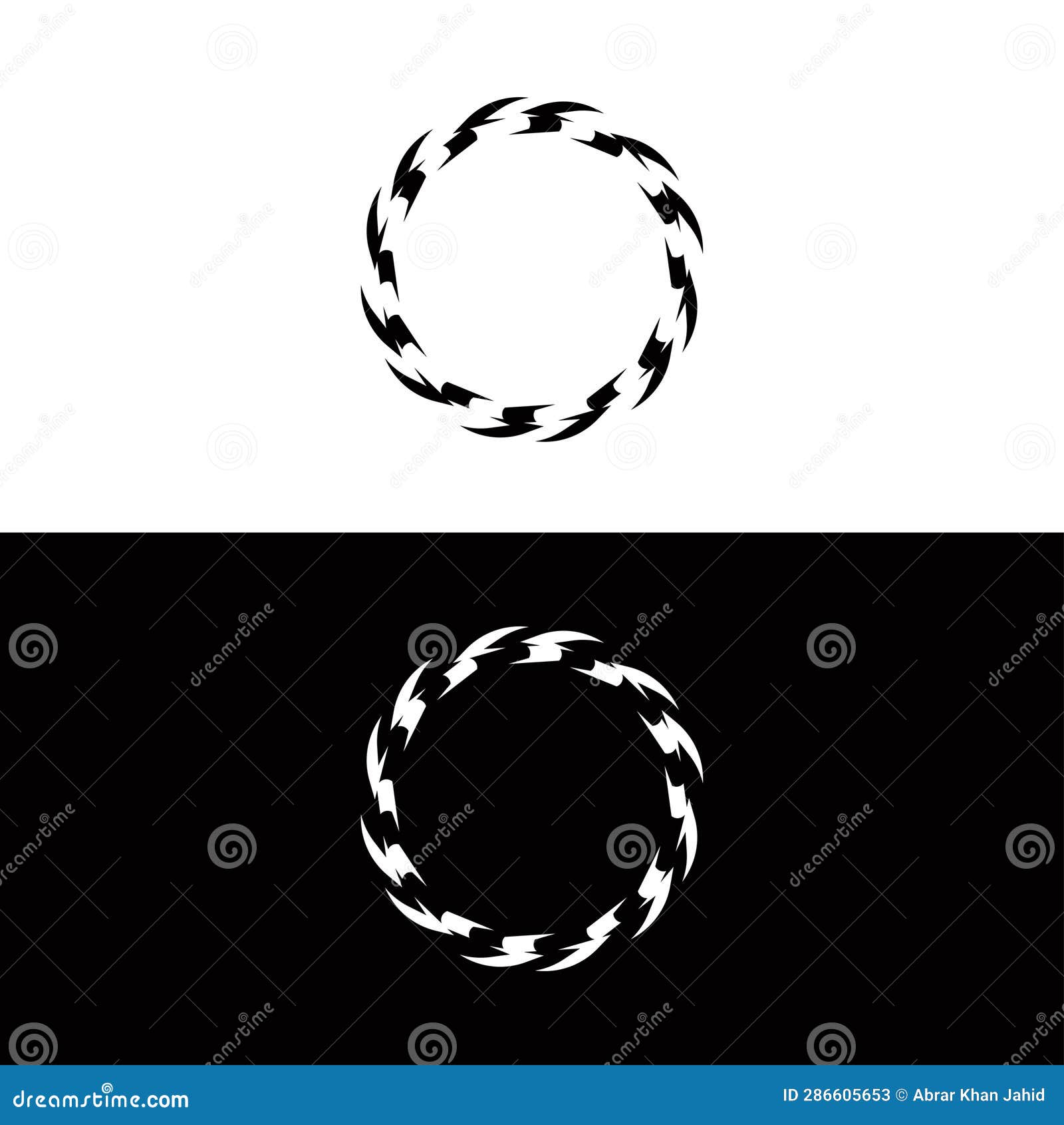 Black and White Circle Vector Logo Stock Illustration - Illustration of ...
