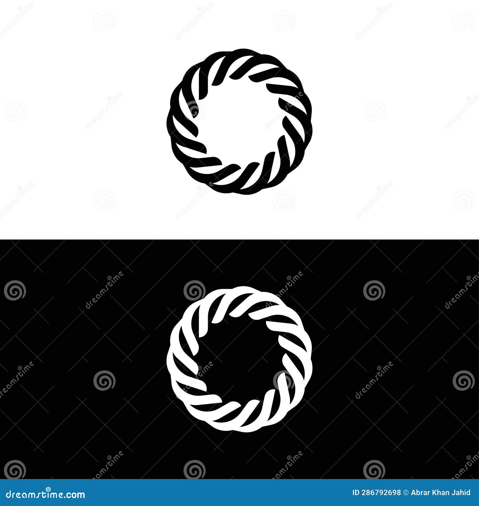 Black and White Circle Vector Logo Template Stock Vector - Illustration ...
