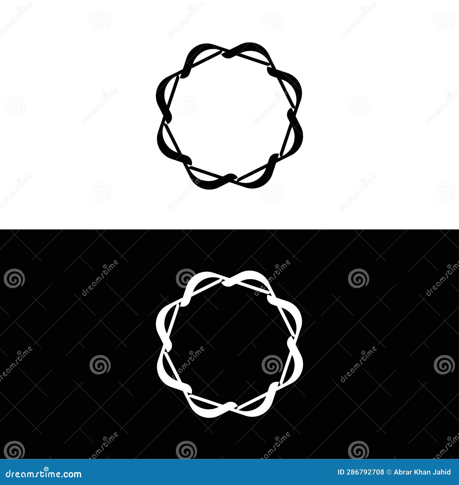 Black and White Circle Vector Logo Template Stock Vector - Illustration ...
