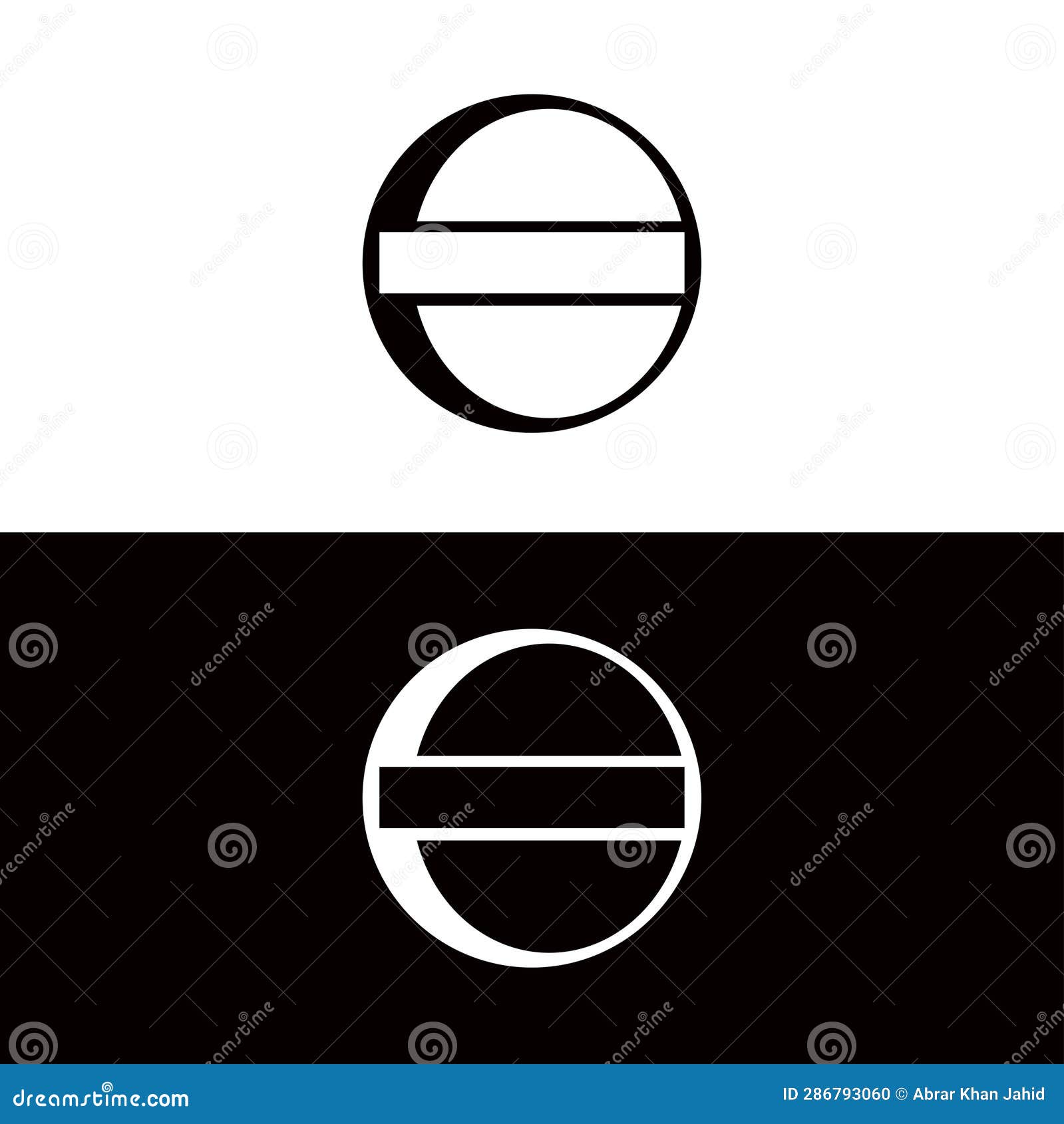 Black and White Circle Vector Logo Template Stock Illustration ...