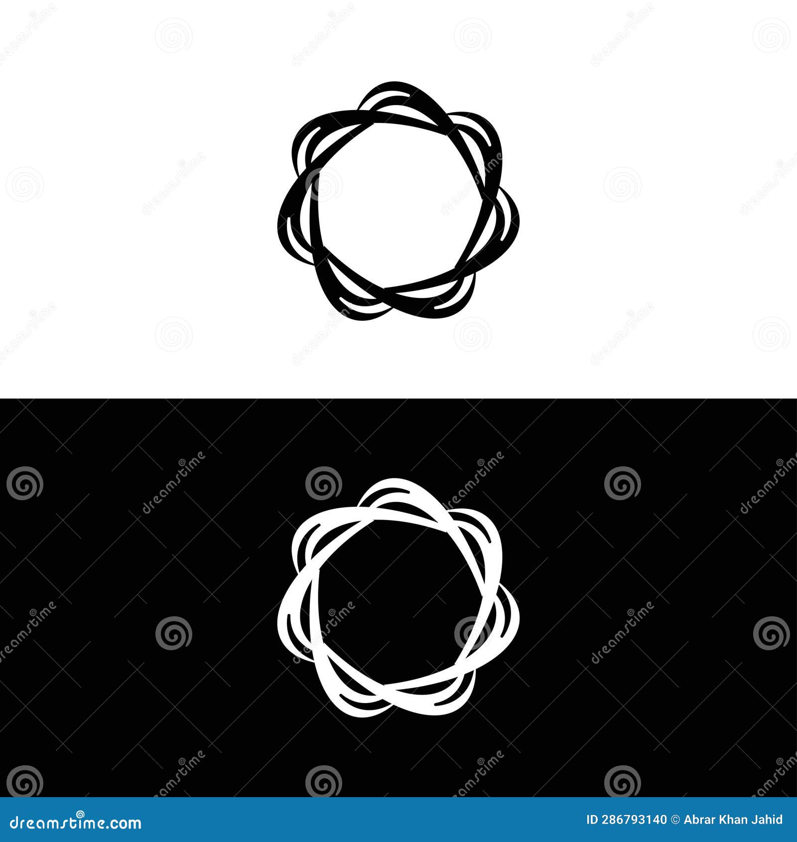 Black and White Circle Vector Logo Template Stock Vector - Illustration ...