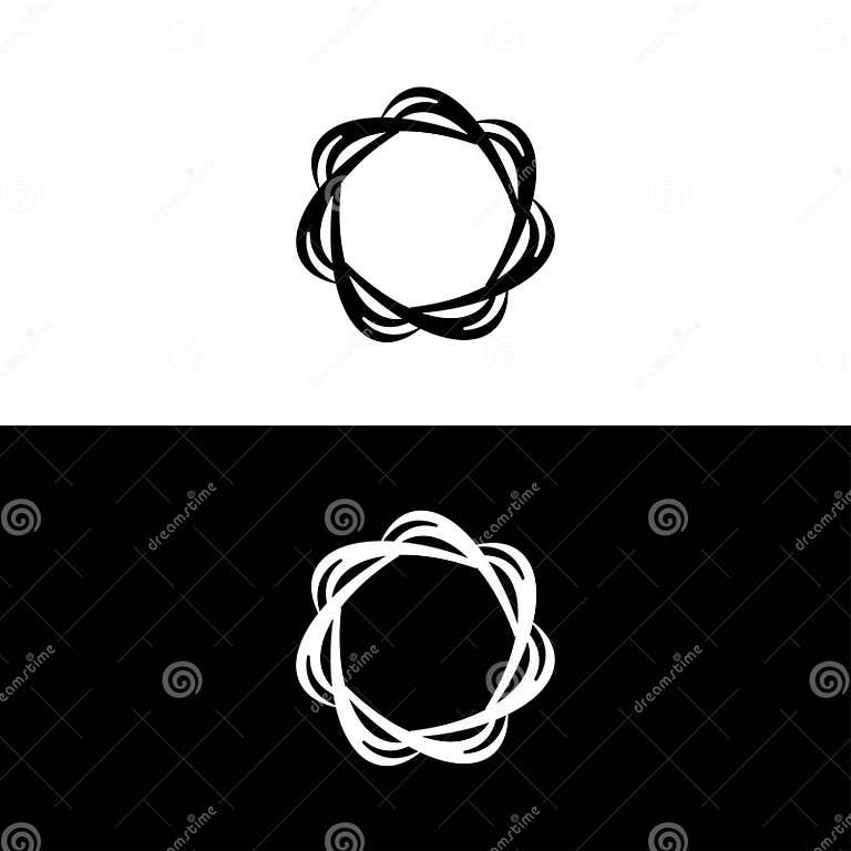 Black and White Circle Vector Logo Template Stock Vector - Illustration ...