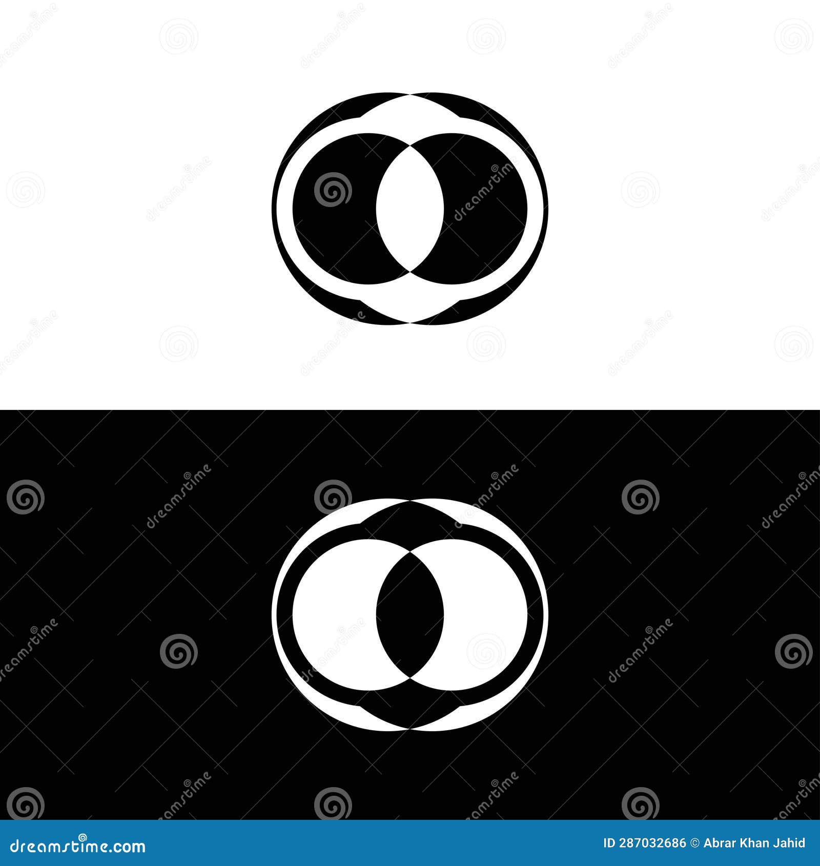 Black and White Circle Vector Logo Template Stock Vector - Illustration ...