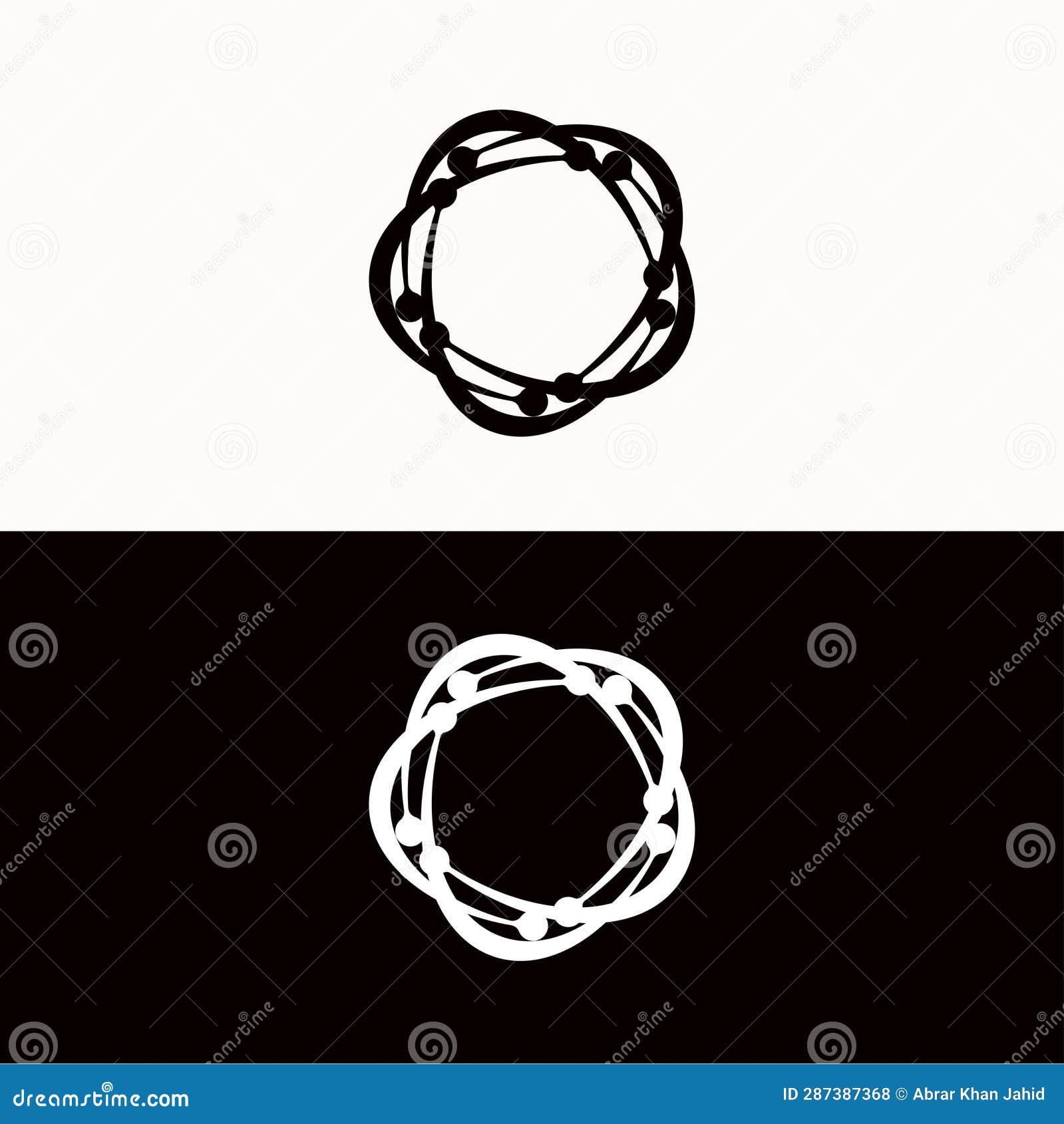 Black and White Circle Vector Logo Template Stock Vector - Illustration ...