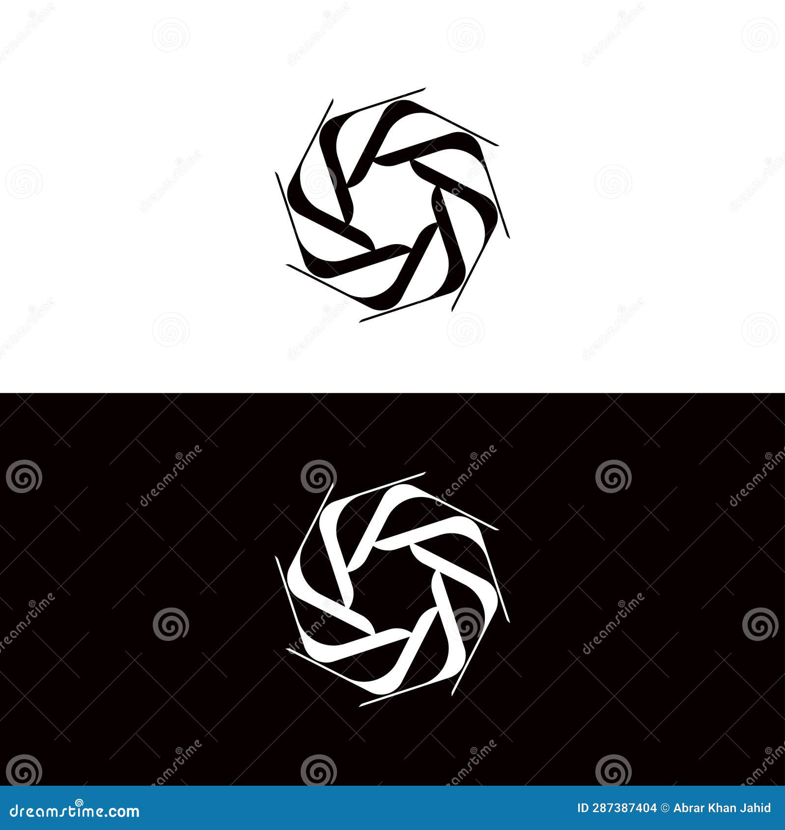 Black and White Circle Vector Logo Template Stock Vector - Illustration ...