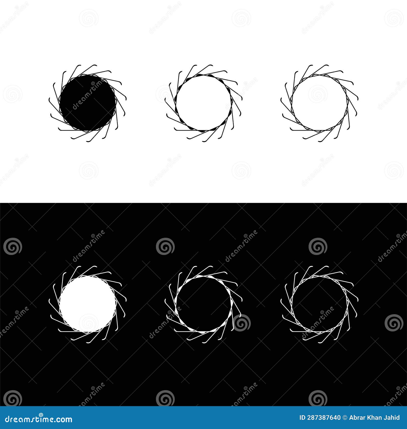 Black and White Circle Vector Logo Template Stock Vector - Illustration ...