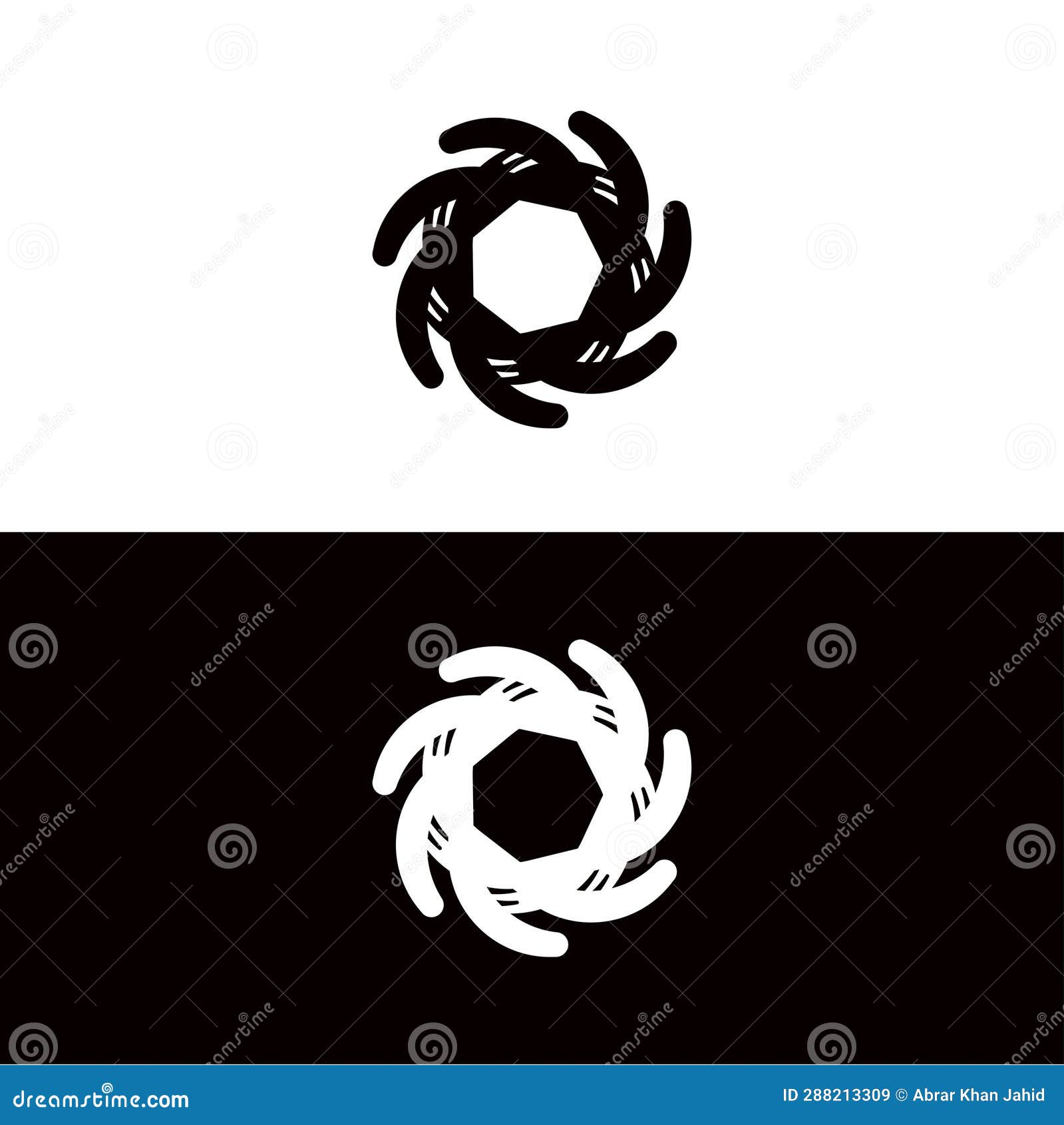 Black and White Circle Vector Logo Template Stock Vector - Illustration ...