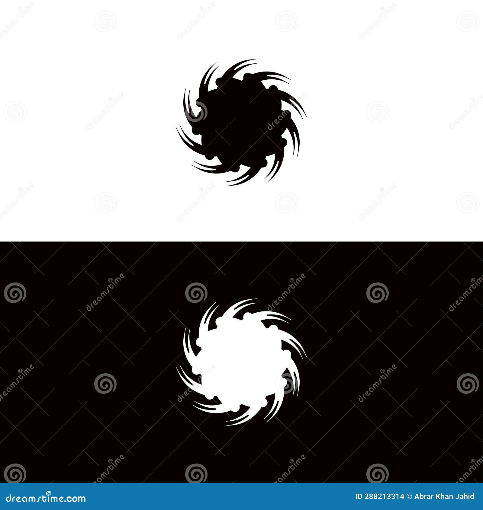 Black and White Circle Vector Logo Template Stock Vector - Illustration ...