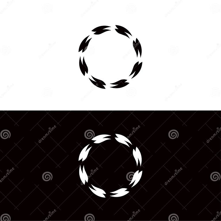 Black and White Circle Vector Logo Template Stock Vector - Illustration ...