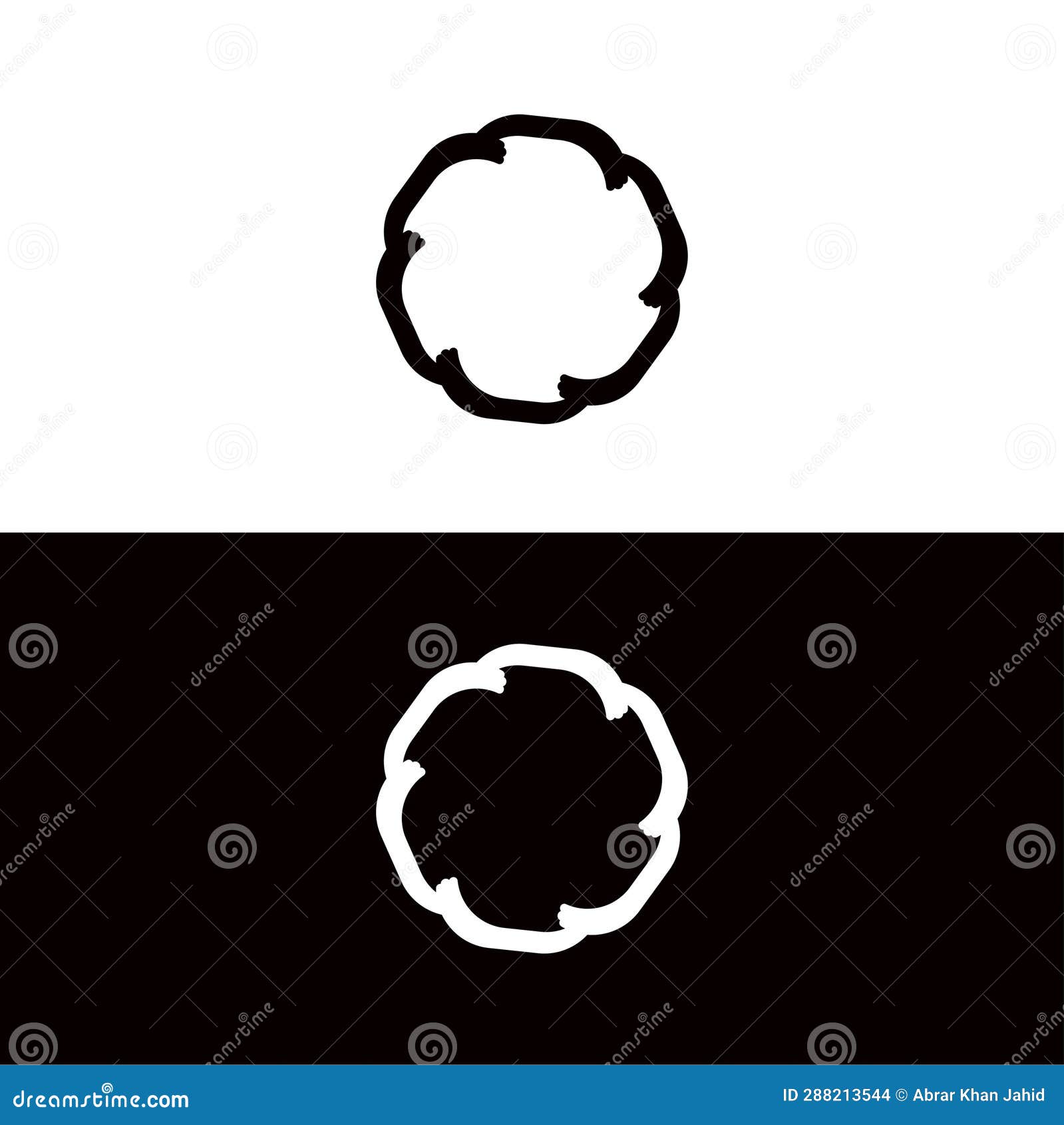 Black and White Circle Vector Logo Template Stock Vector - Illustration ...