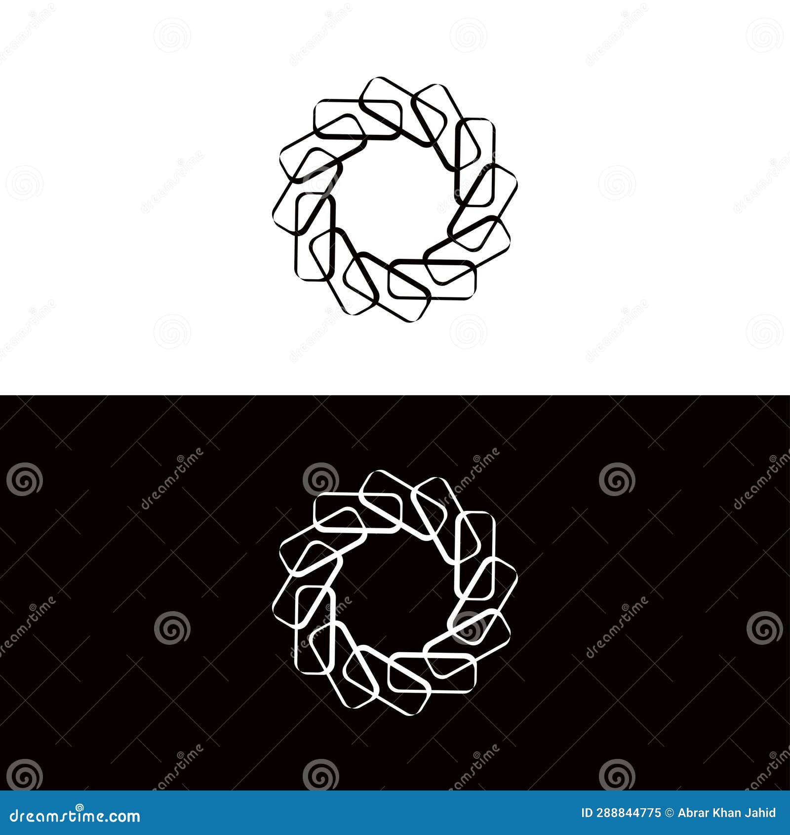 Black and White Circle Vector Logo Template Stock Vector - Illustration ...