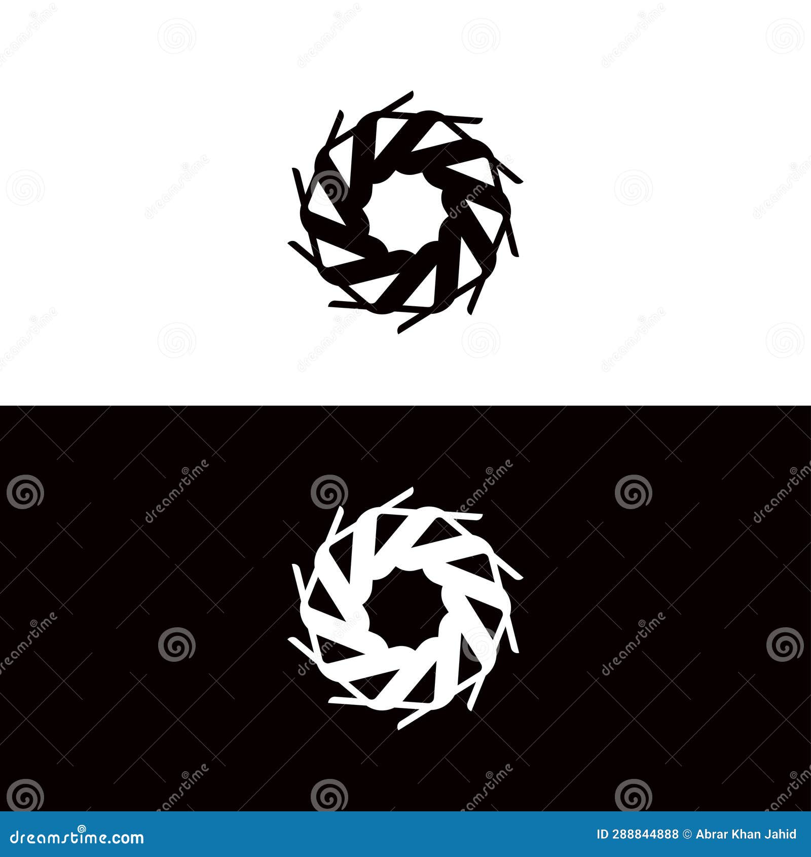 Black and White Circle Vector Logo Template Stock Illustration ...