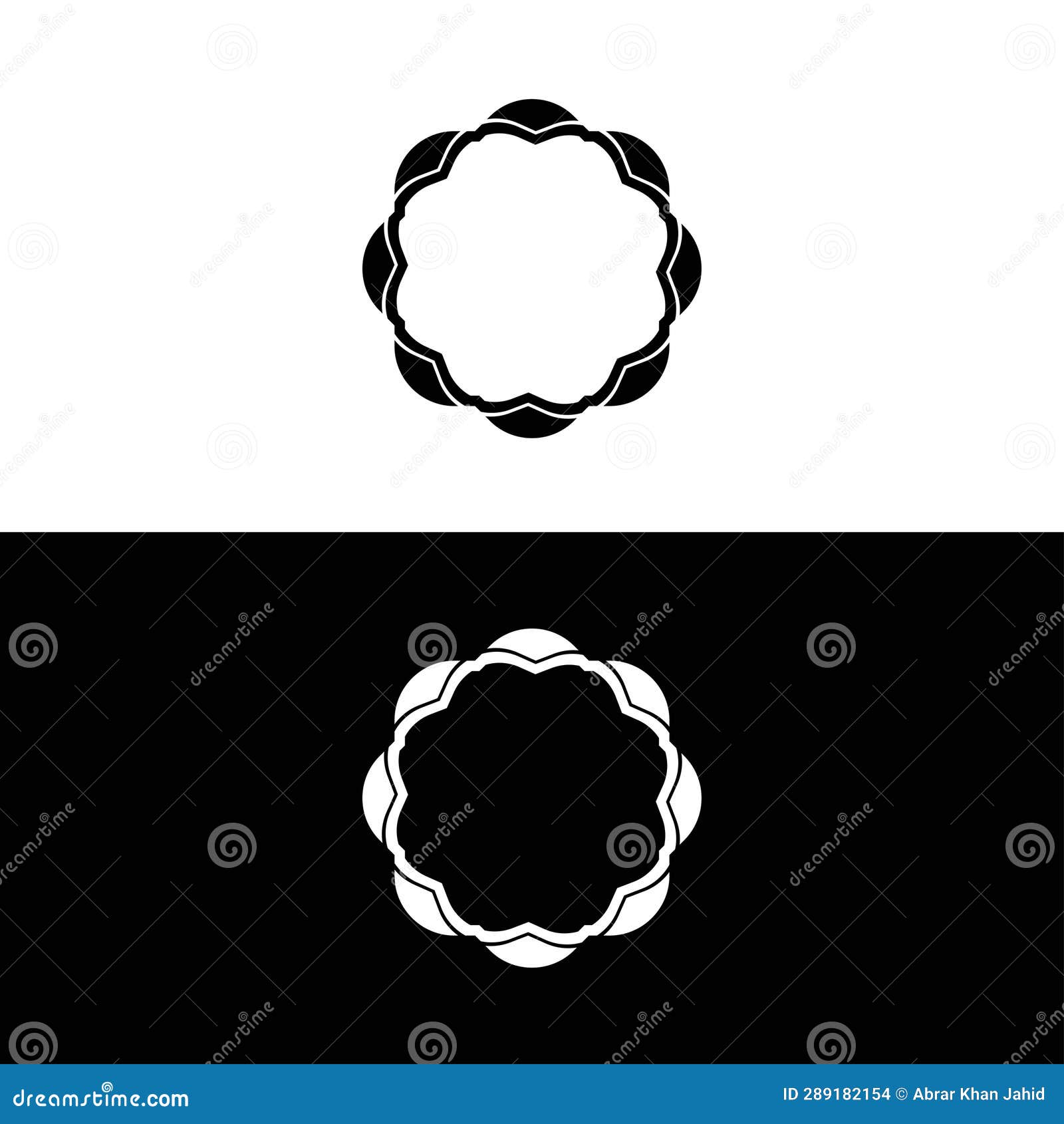 Black and White Circle Vector Logo Template Design . Stock Vector ...