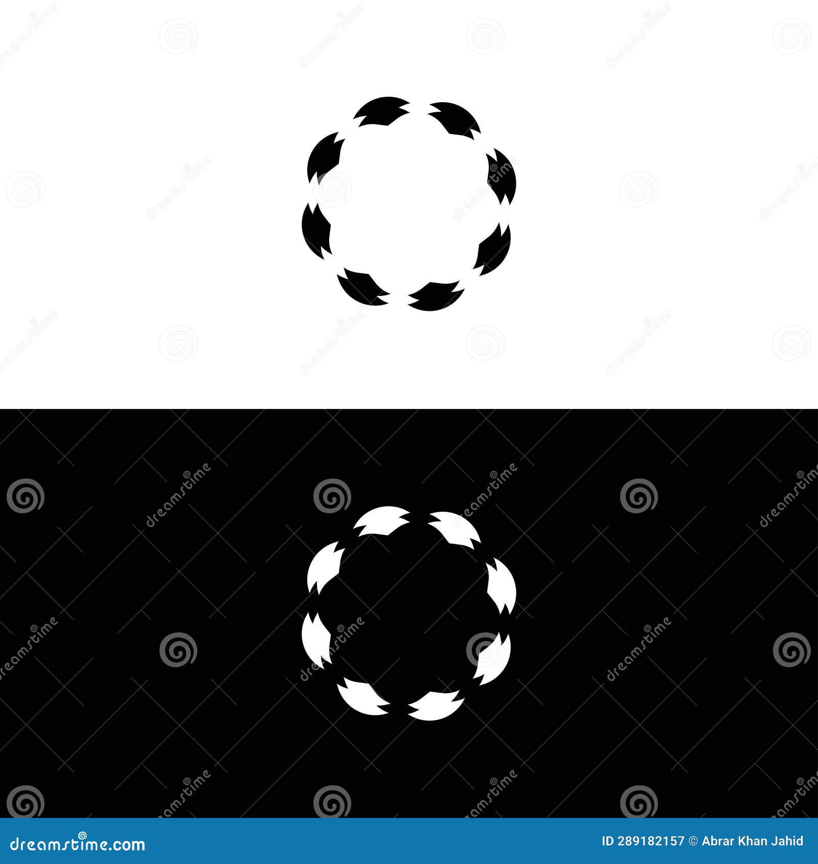 Black and White Circle Vector Logo Template Design . Stock Vector ...