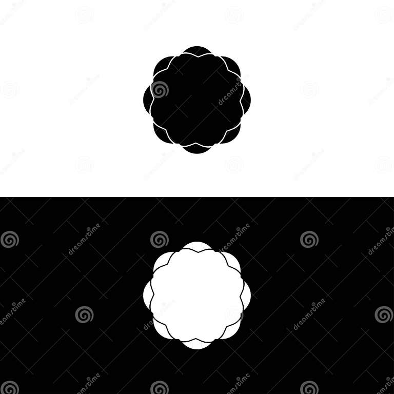 Black and White Circle Vector Logo Template Design . Stock Vector ...